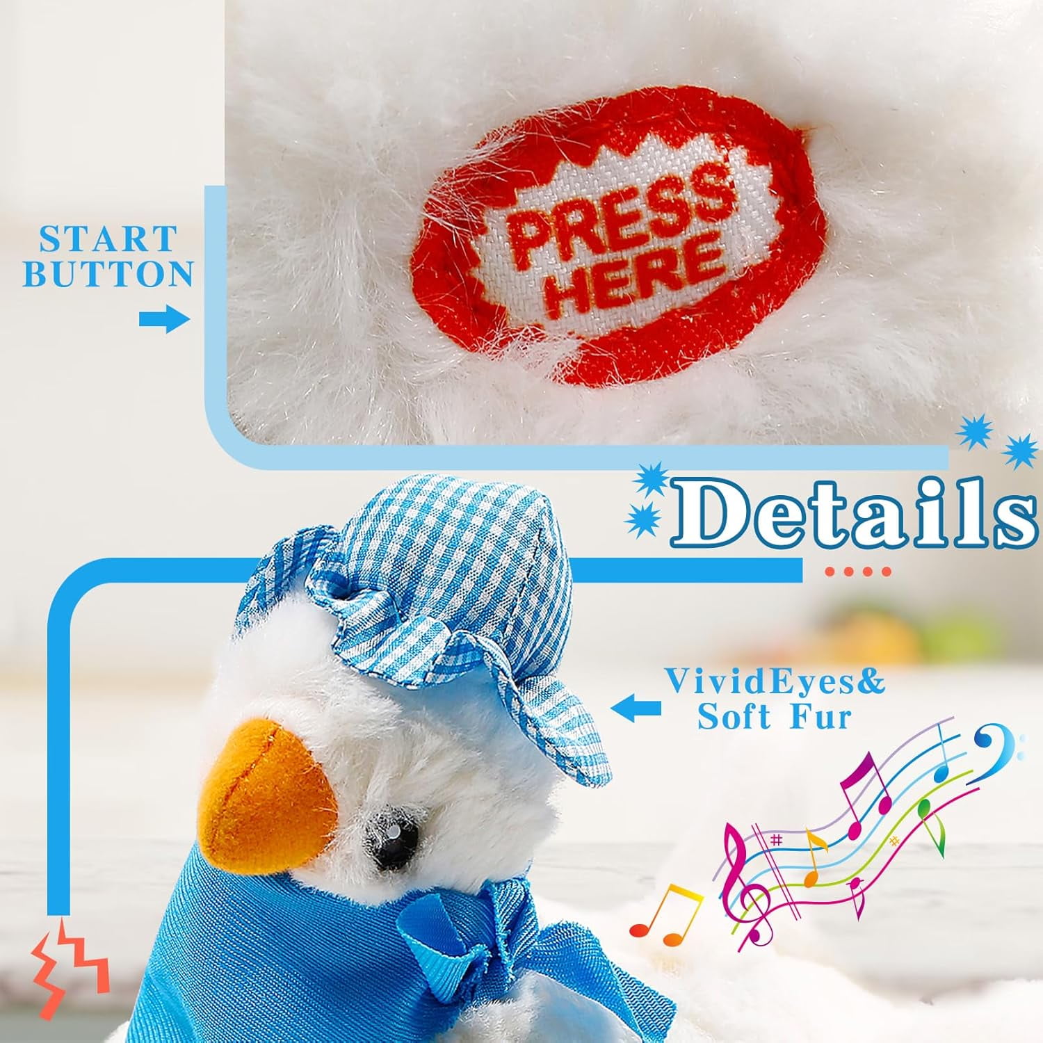Chicken Toy, Doll Laying 3 Egg Chicken, Electric Crazy Plush Chicken ...