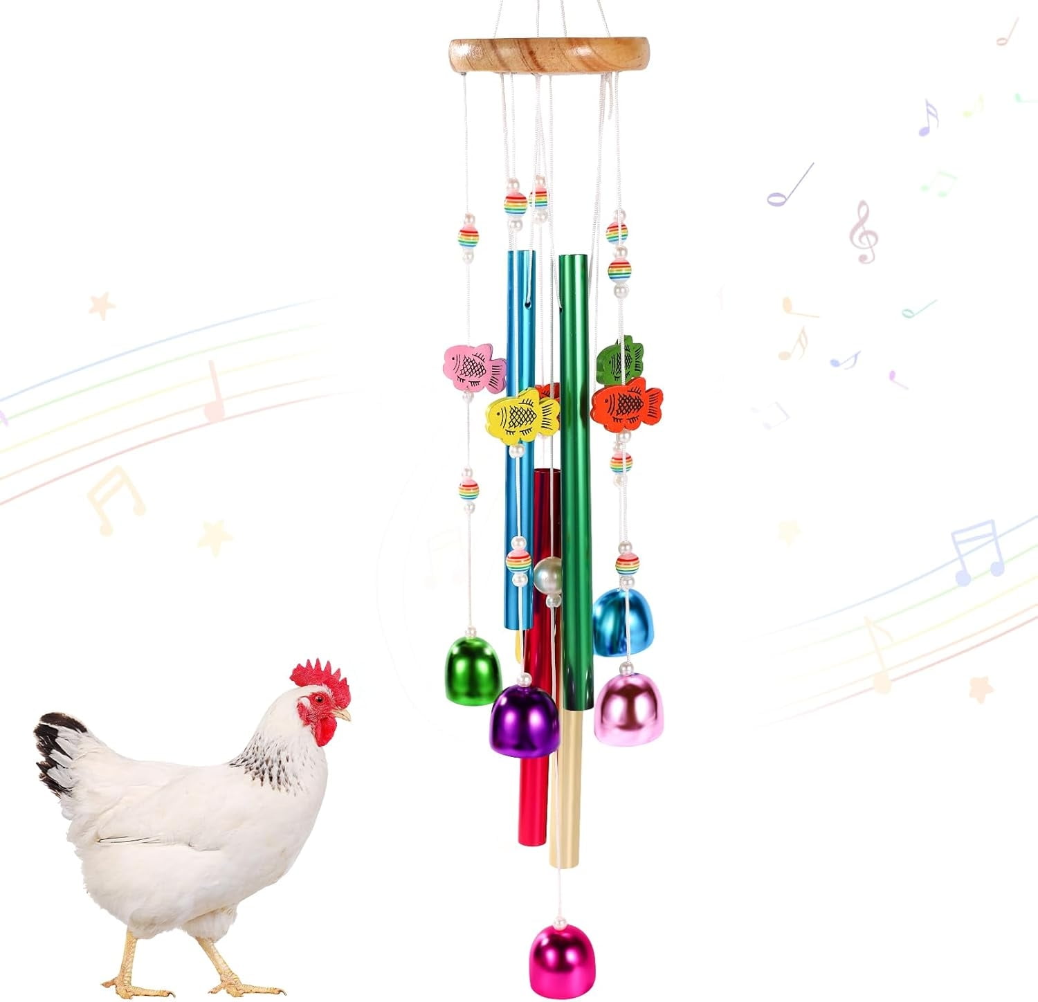 Chicken Toys For Coop, Enrichment Toys Wind Chimes Home Garden Colorful ...