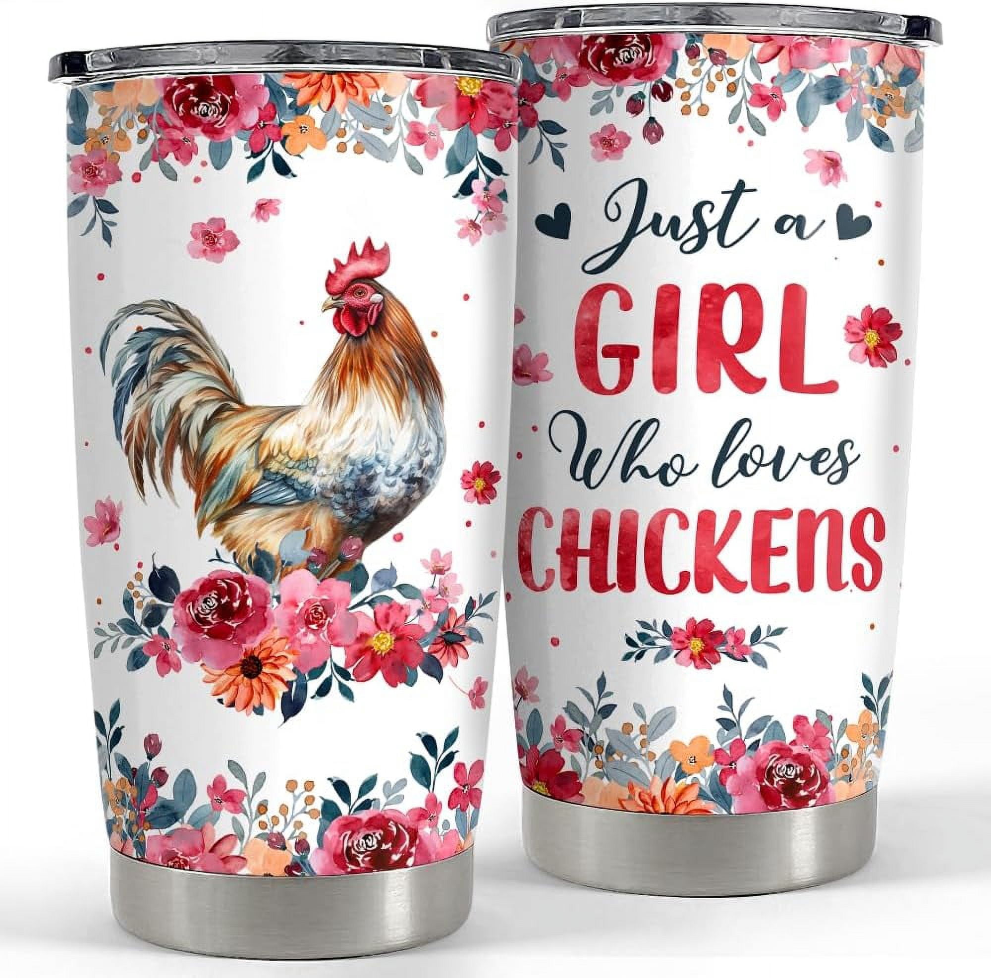 Chicken Tumbler - 20oz Stainless Steel Insulated Coffee Travel Mug Cup ...