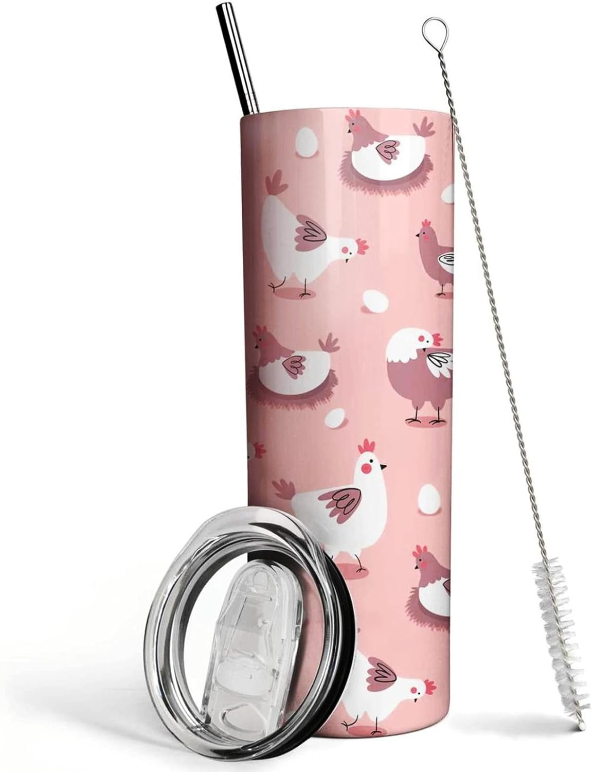 Chicken Tumbler with Lid and Straw- Chicken Gifts for Chicken Lovers ...