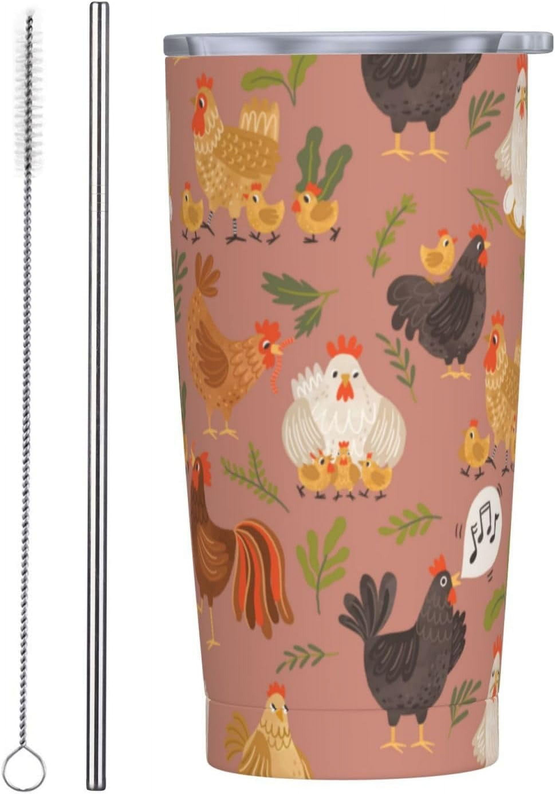Chicken Tumbler Rooster Theme Stainless Steel Insulated Tumblers with ...
