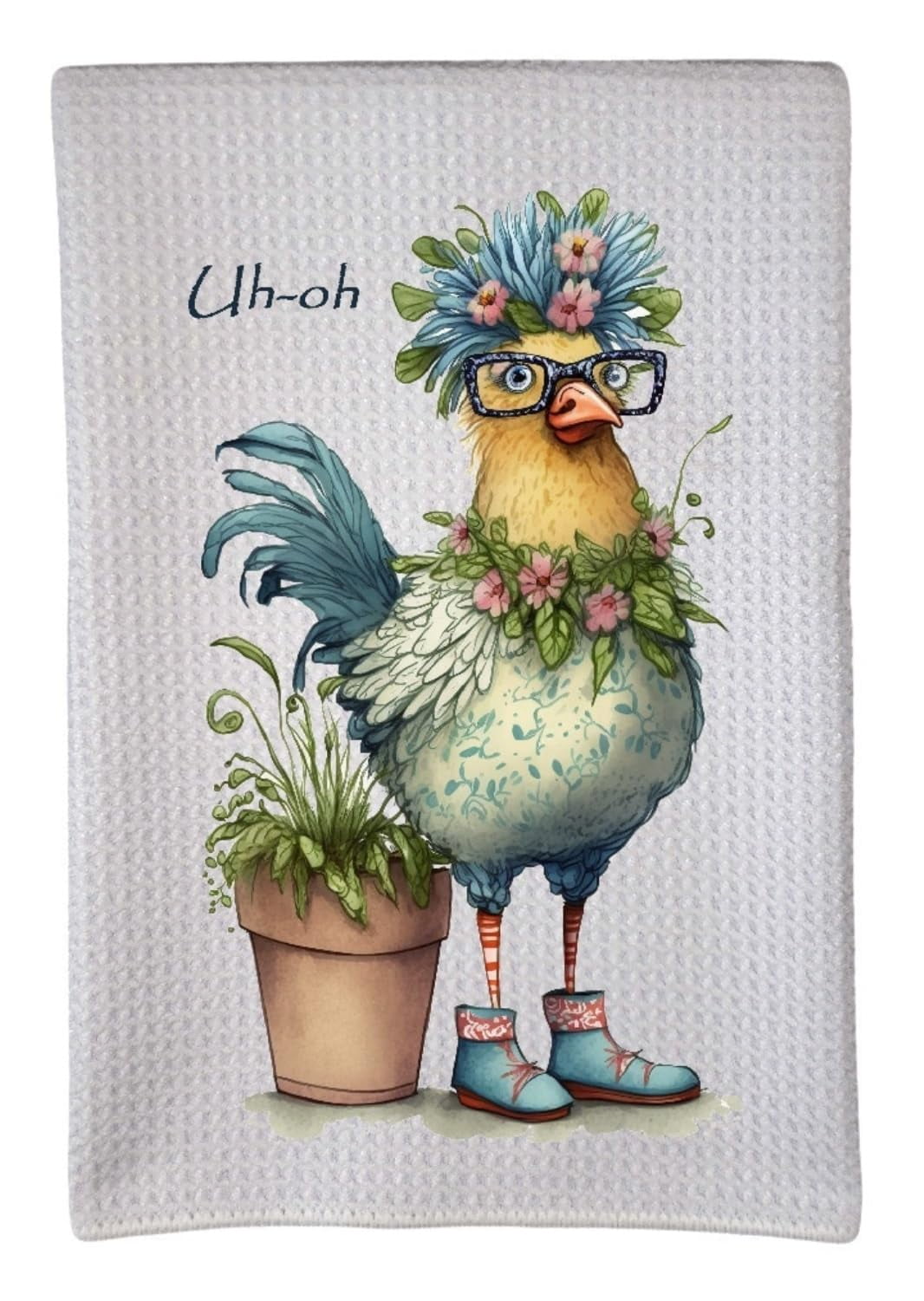 Chicken Uh-oh Sassy Fancy Chick Flowers Farm Animal 16"x24" Sublimation ...