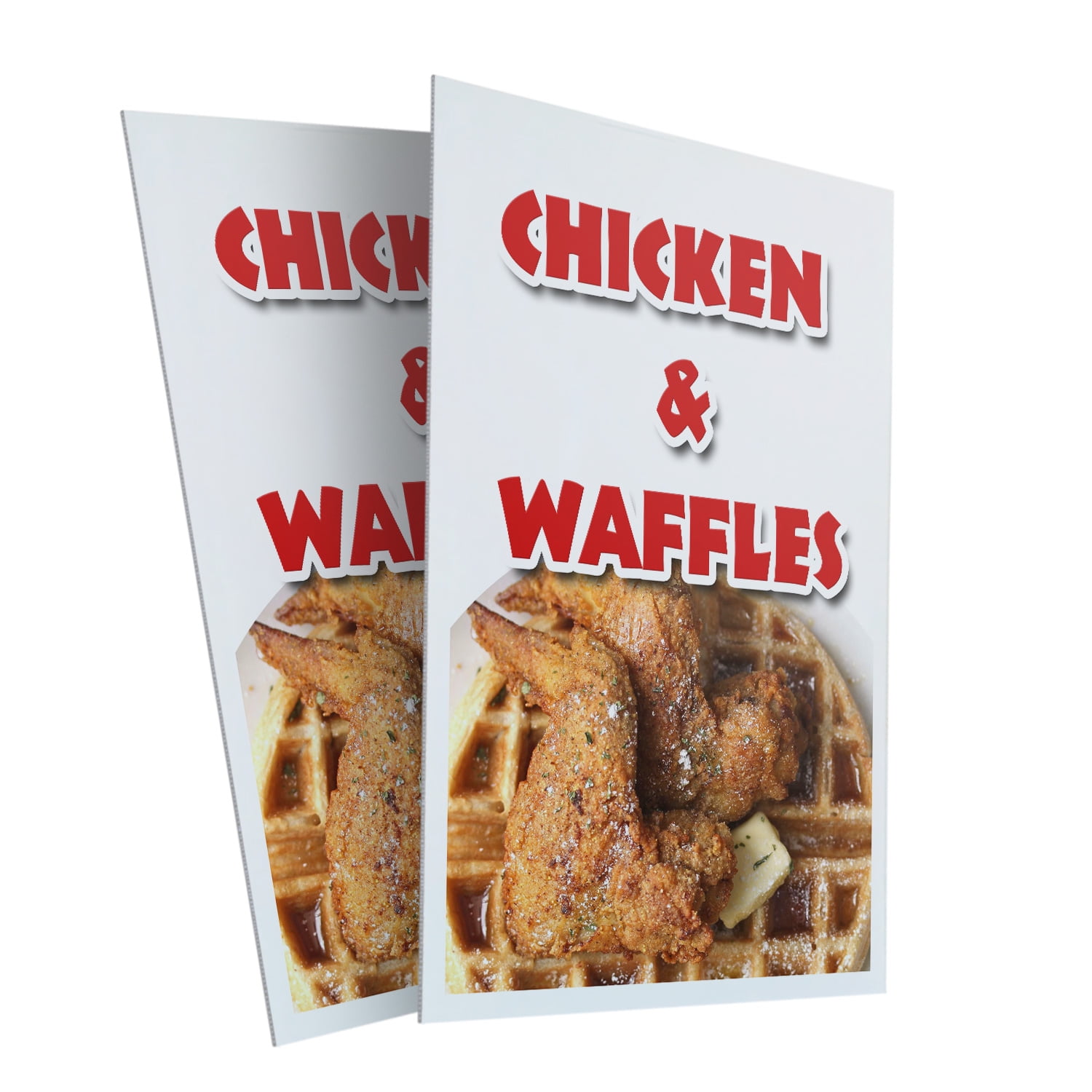 Chicken & Waffles (2-PACK) 24" x 36" Plastic Signs | Sign Insert 4mm ...