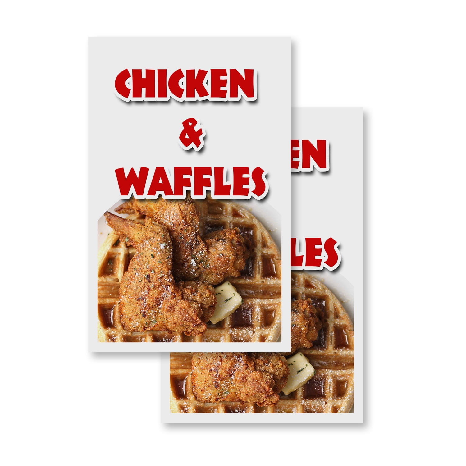 Chicken & Waffles (2-PACK) 24" x 36" Vinyl Decals | Sign Insert Peel ...