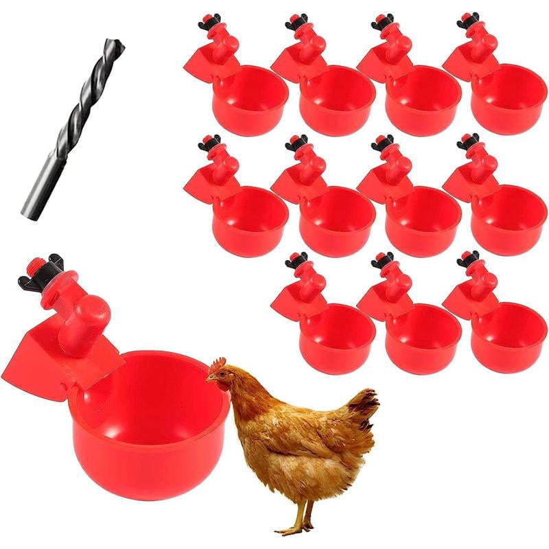 Chicken Water Cup Waterer for Poultry, 3/8 in Automatic Filling Waterer ...
