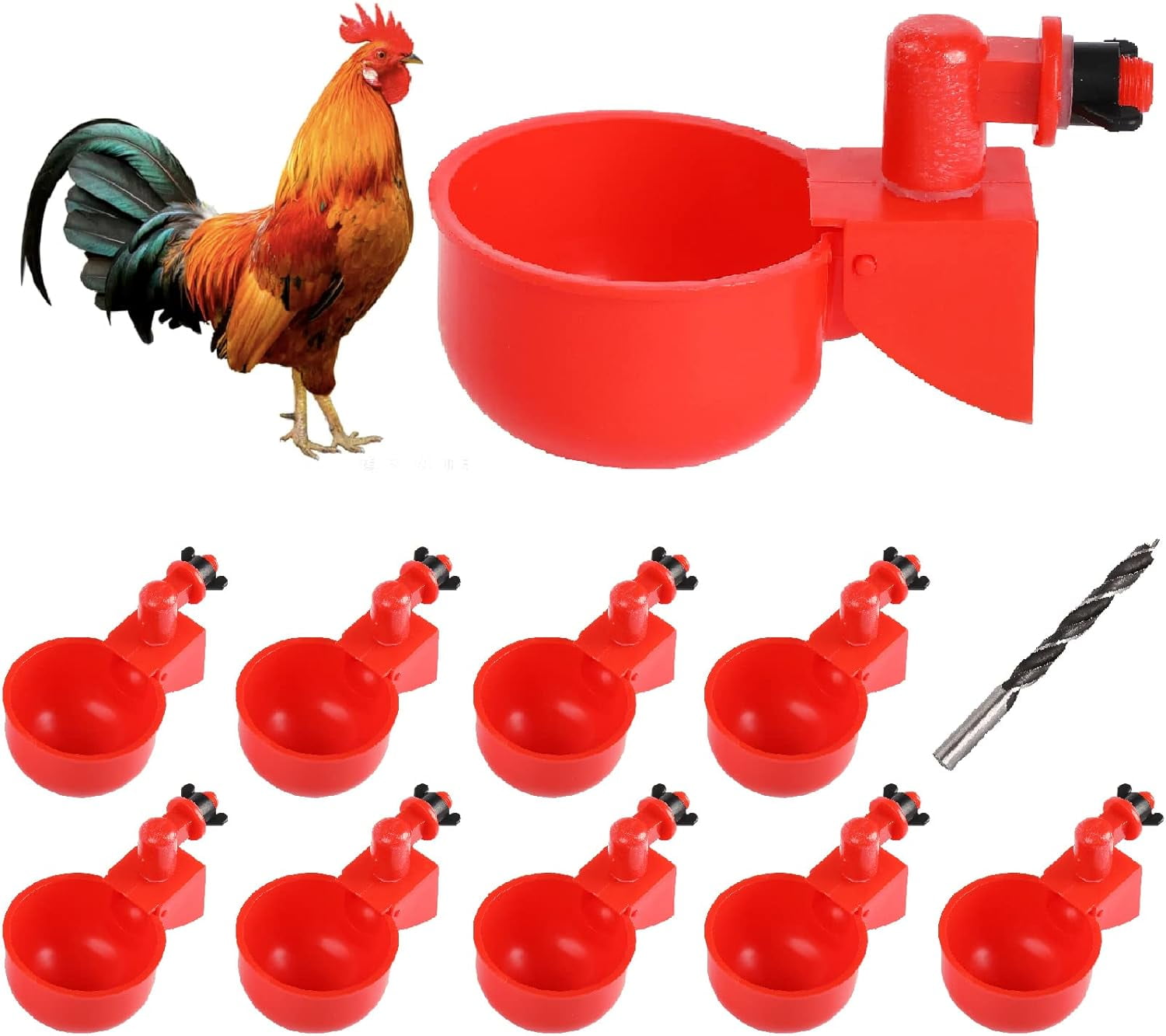 Chicken Water Cups, 6Pcs/9Pcs/12Pcs Automatic Chicken Water Feeder ...