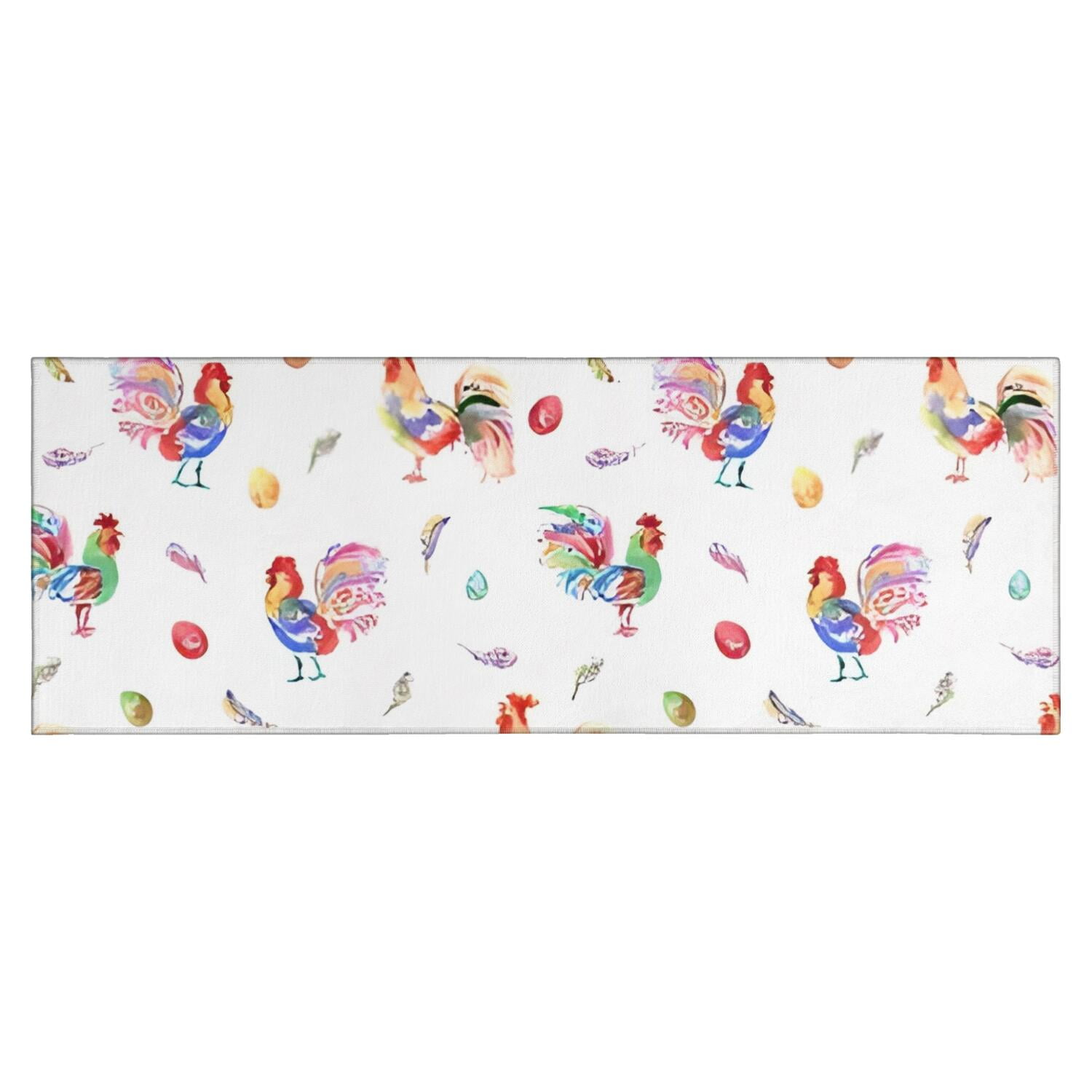 Chicken Watercolor Rooster Egg Pattern Kitchen Rug Mat,Kitchen Runner ...