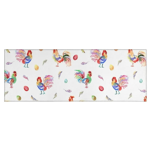 Chicken Watercolor Rooster Egg Pattern Kitchen Rug Mat,Kitchen Runner ...