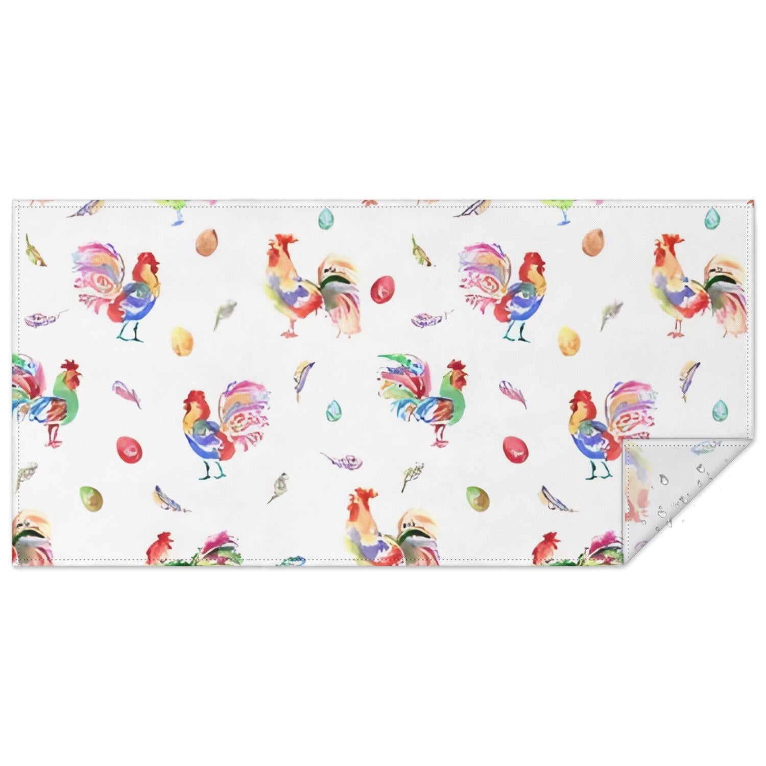 Chicken Watercolor Rooster Egg Pattern Rectangle Tablecloth 60"x120 ...