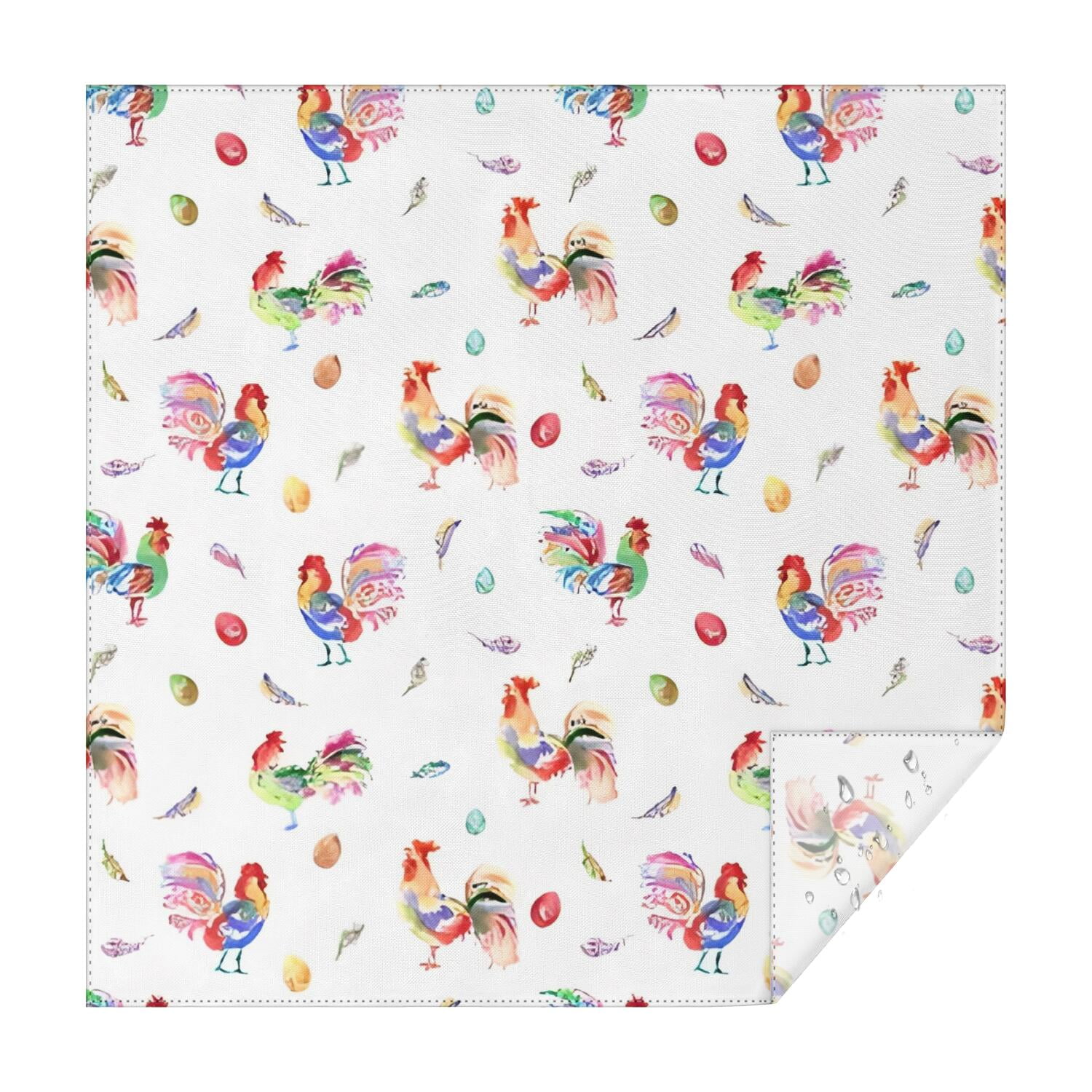 Chicken Watercolor Rooster Egg Pattern Square Tablecloth,Waterproof ...