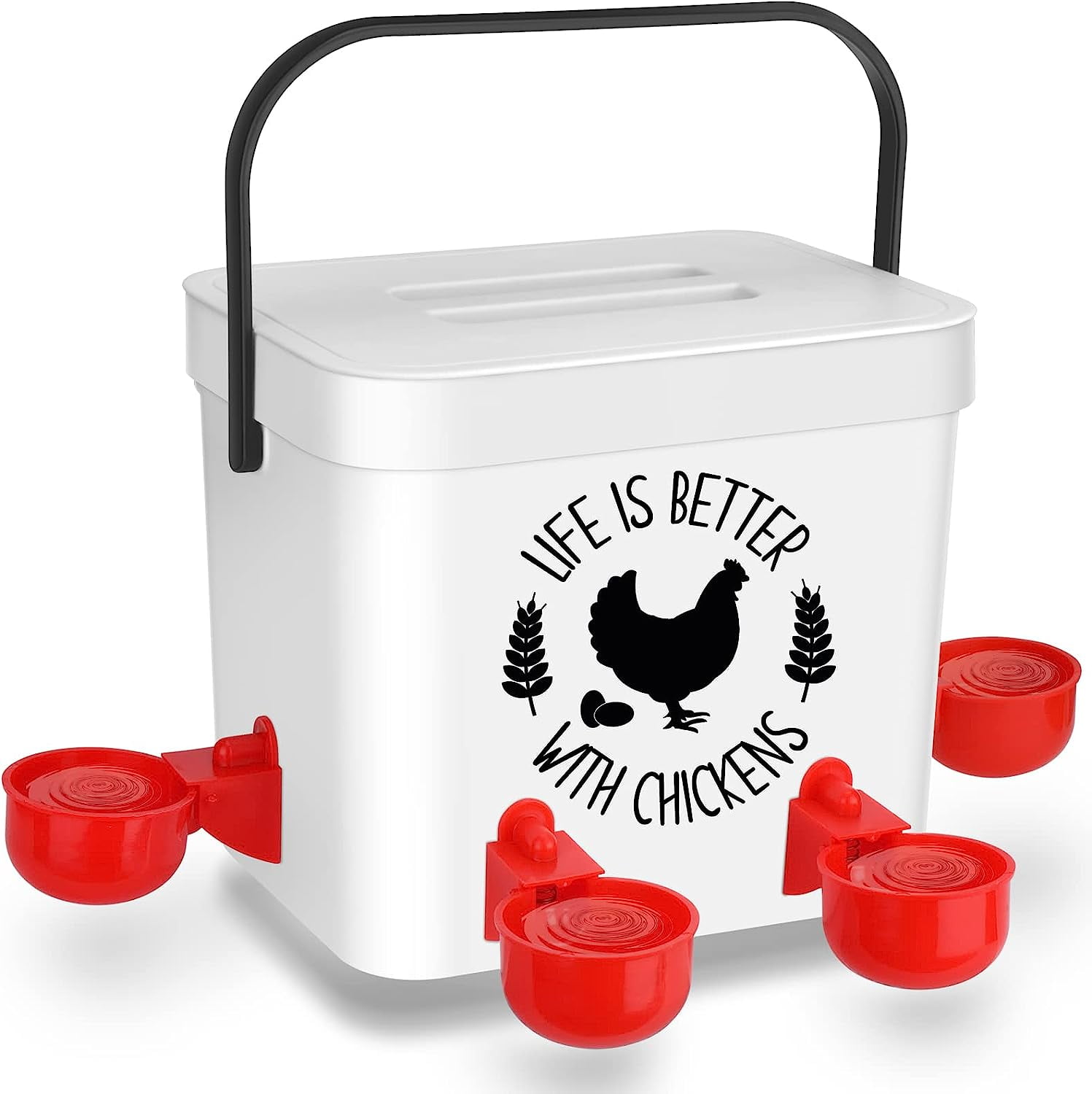 Chicken Waterer - Chicken Water Feeder with 4 Water Cups - Automatic ...
