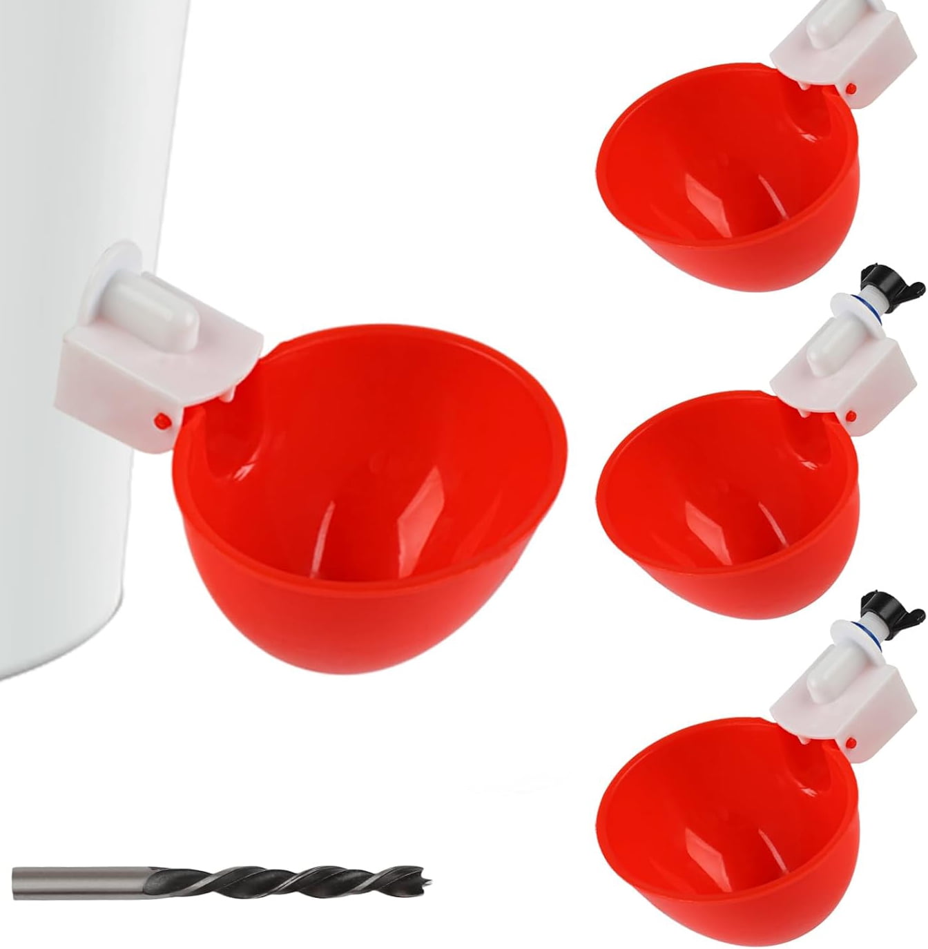 Chicken Waterer Cups, 4-Pack Water Feeder for Ducks, Geese, Turkeys ...