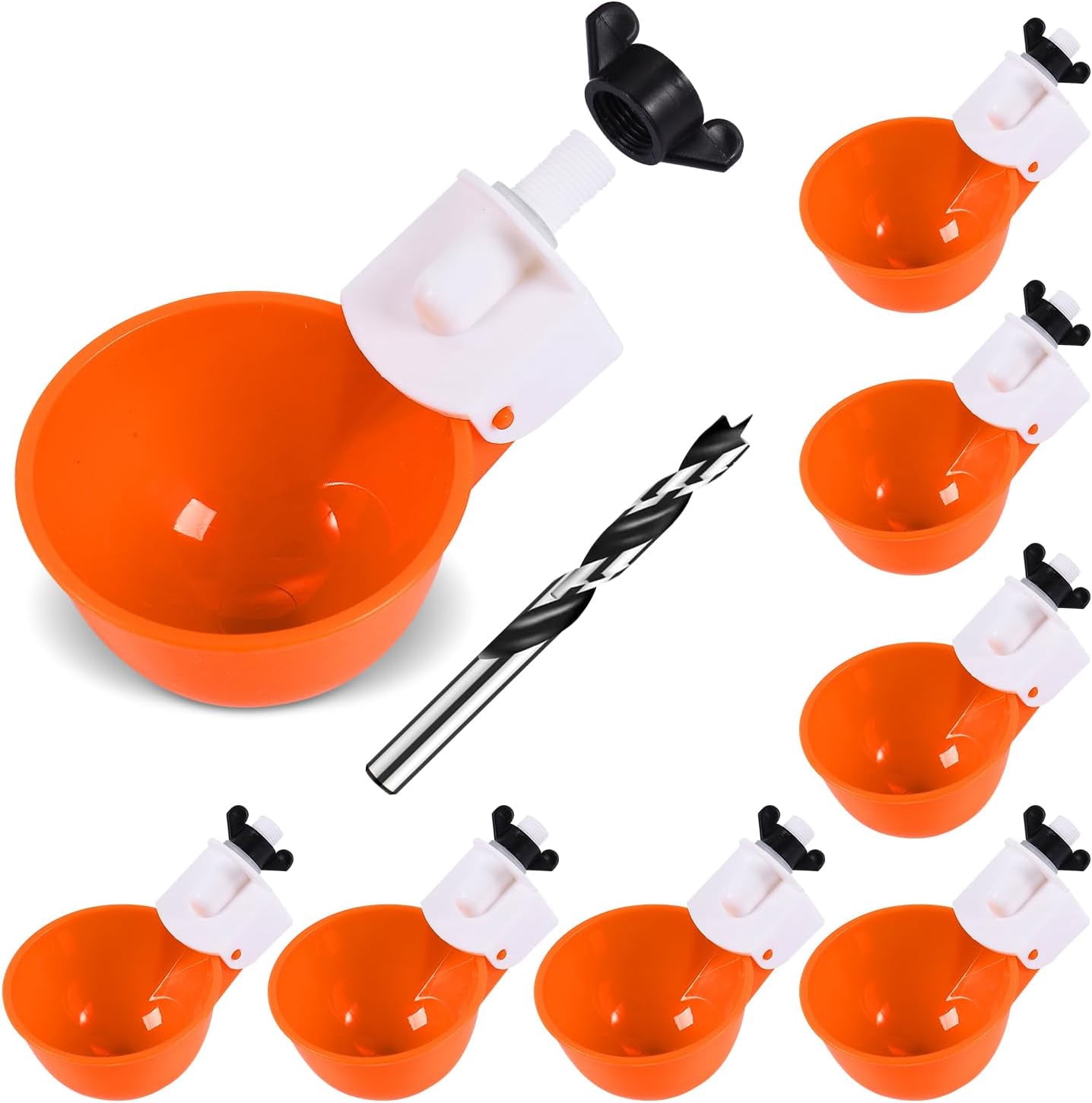 Chicken Waterer Cups (8 Pack/Orange) - DIY Automatic Large Chicken ...