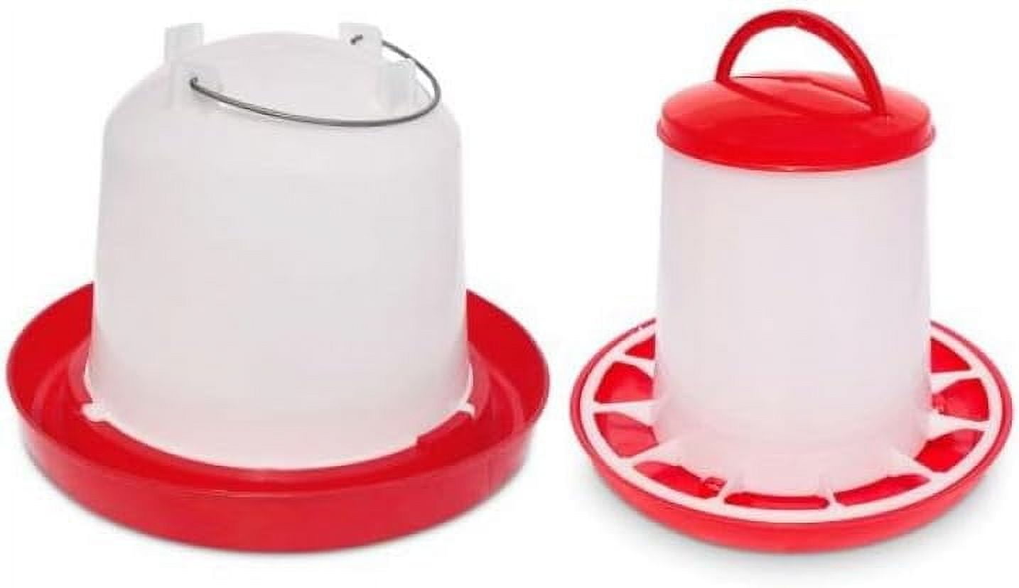 Chicken Waterer and Feeder Set | 1.5 Gallon Poultry Drinker and 11 ...