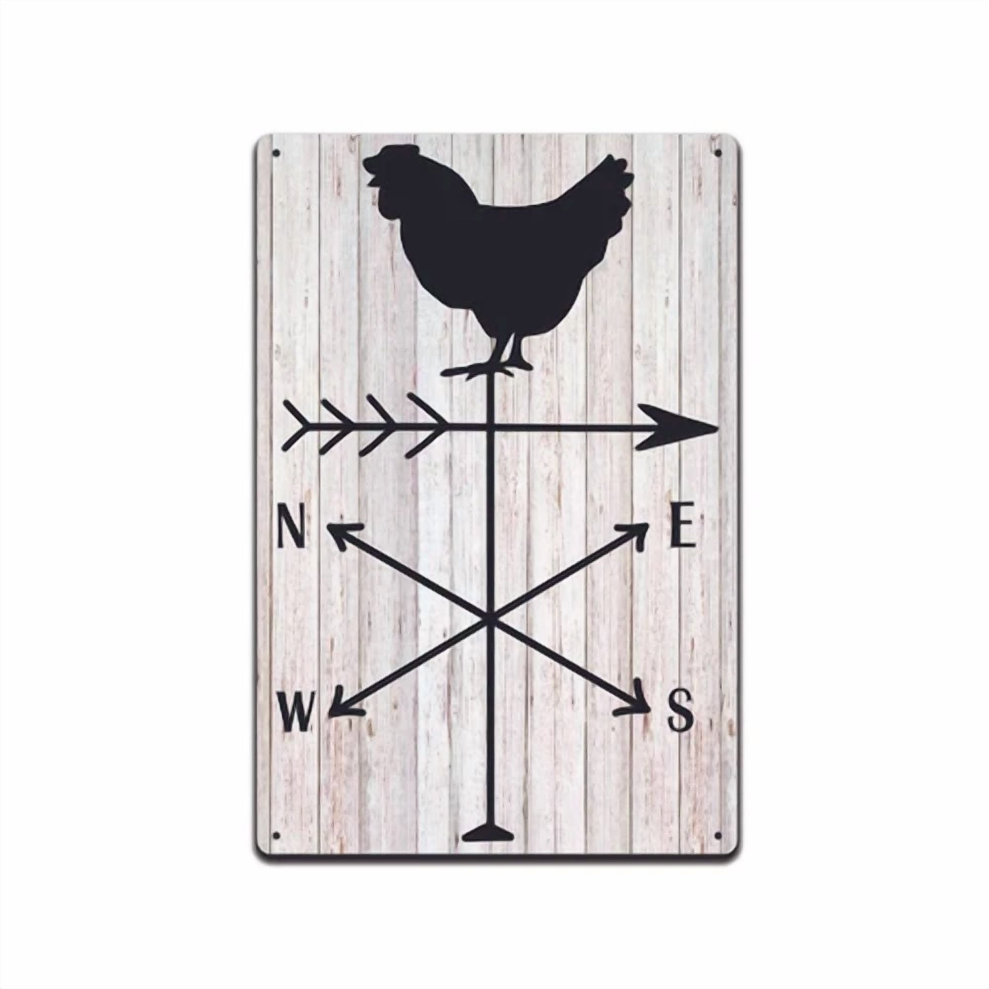 Chicken Weathervane Tin Sign, Funny Bathroom Home Décor Sign, Office ...