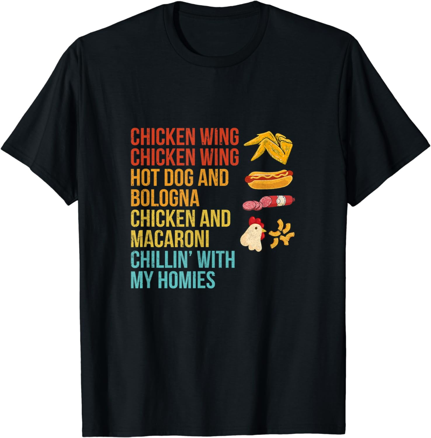 Chicken Wing Chicken Wing Hot Dog and Bologna T-Shirt - Walmart.com