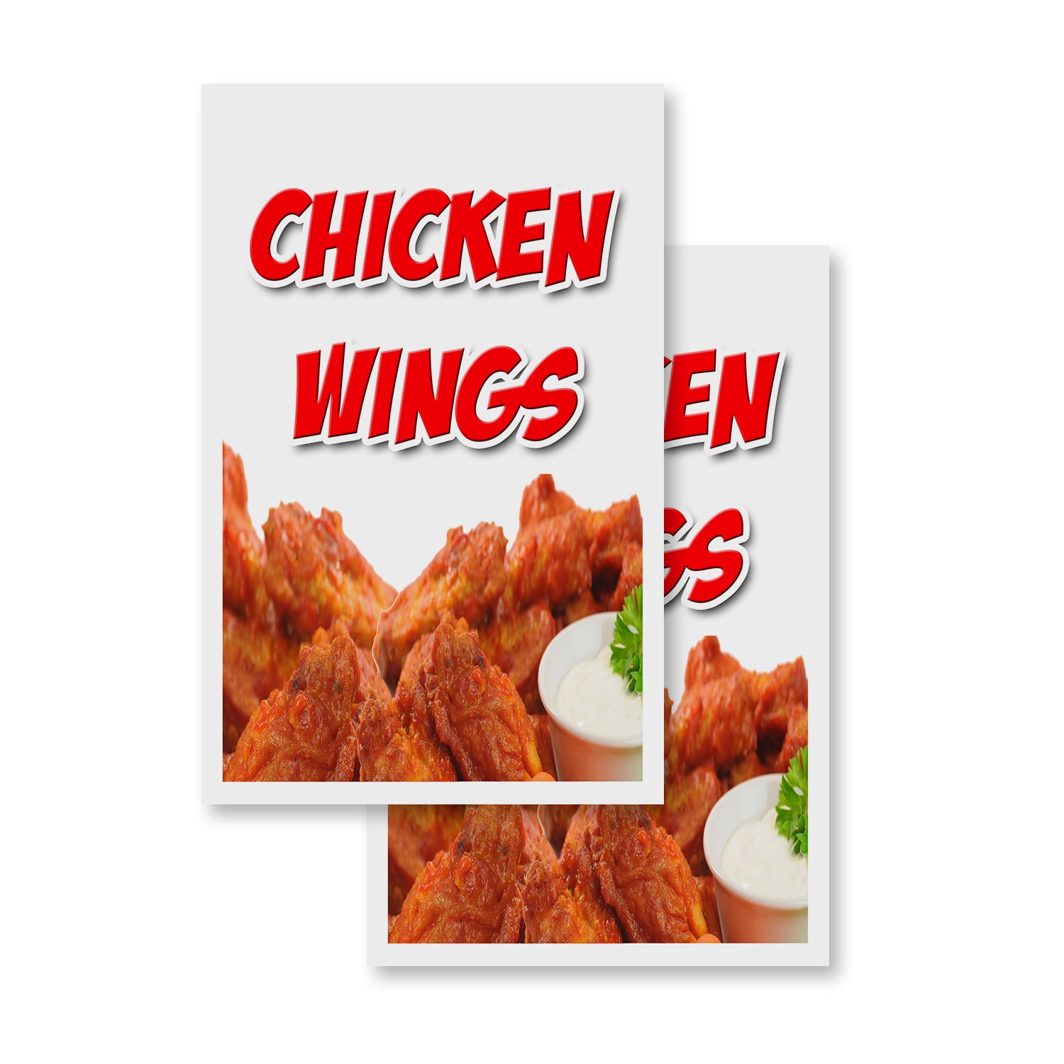 Chicken Wings (2-PACK) 24" x 36" Vinyl Decals | Sign Insert Peel ...