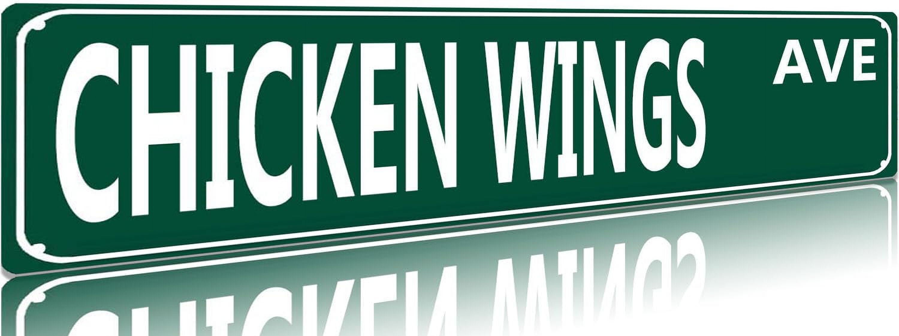 Chicken Wings Ave Metal Tin Sign Funny Vintage Slim Street Tin Signs ...