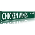 Chicken Wings Ave Metal Tin Sign Funny Vintage Slim Street Tin Signs ...