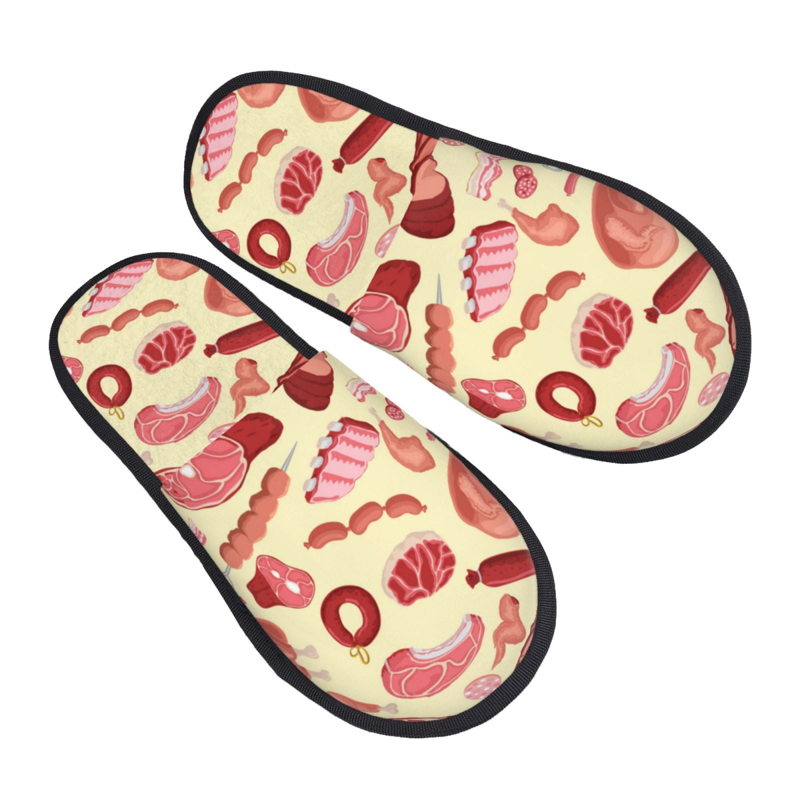 Chicken Wings Turkey Salami Print House Slippers for Women Indoor ...
