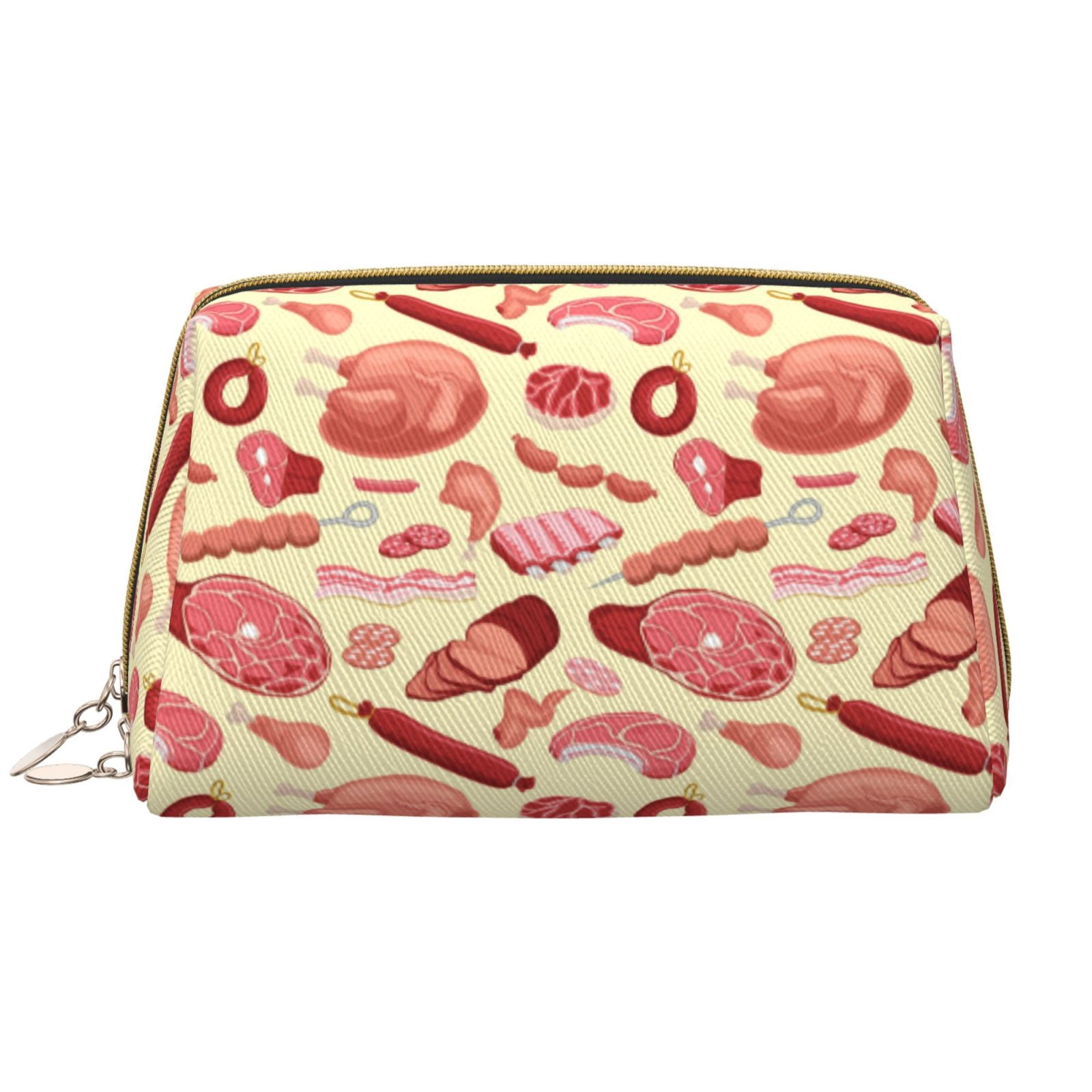 Chicken Wings Turkey Salami Print Makeup Bag, Large Capacity Travel ...