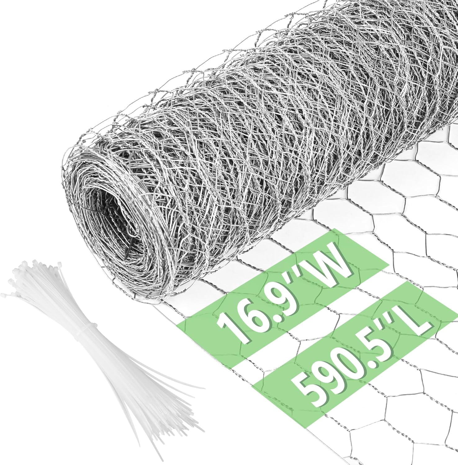 Chicken Wire 16.9 in x 590.5 in Poultry Wire Netting Hexagonal ...