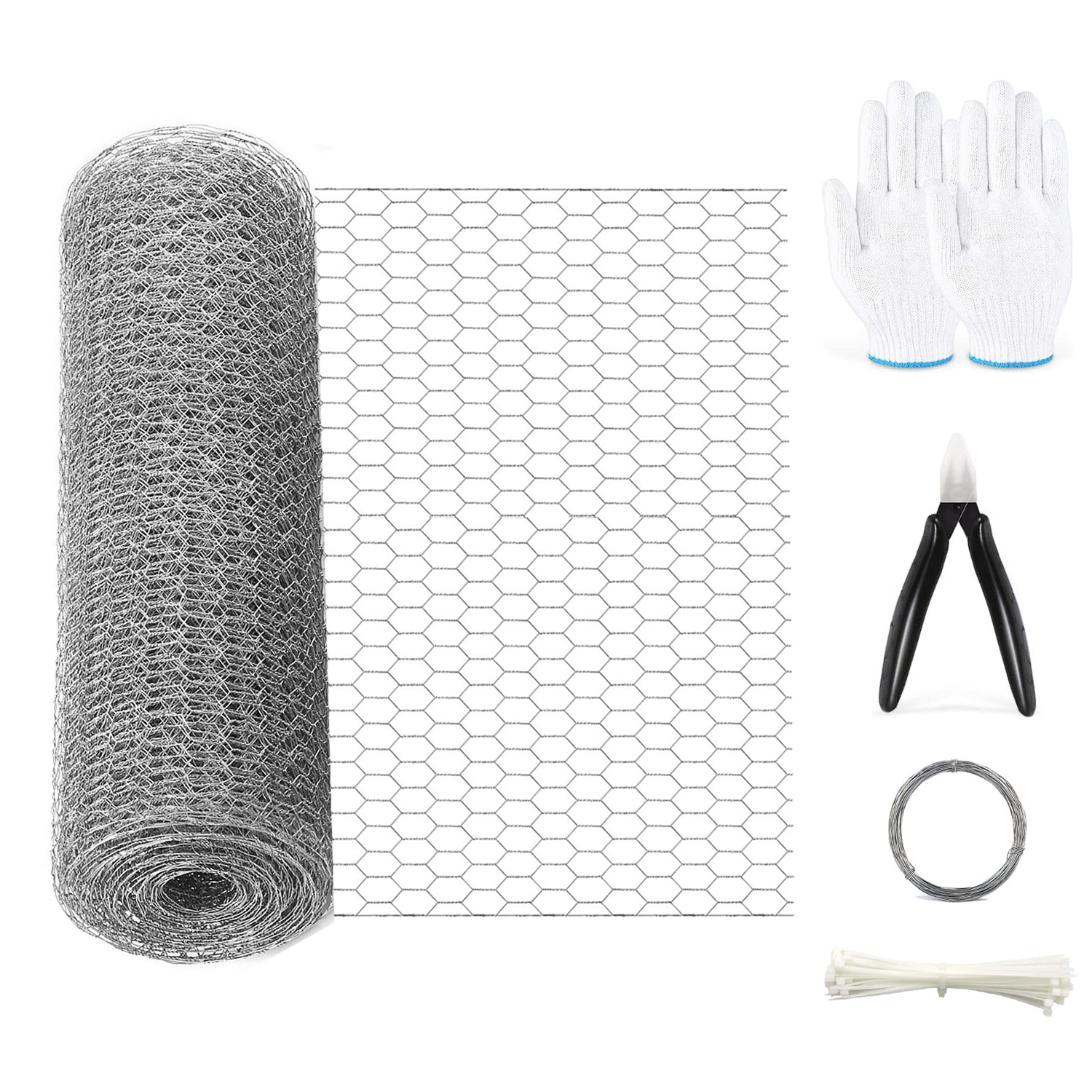 LANNEY Chicken Wire Fencing Mesh 16.9inX32.8ft, 0.6'' Fences Hexagonal ...