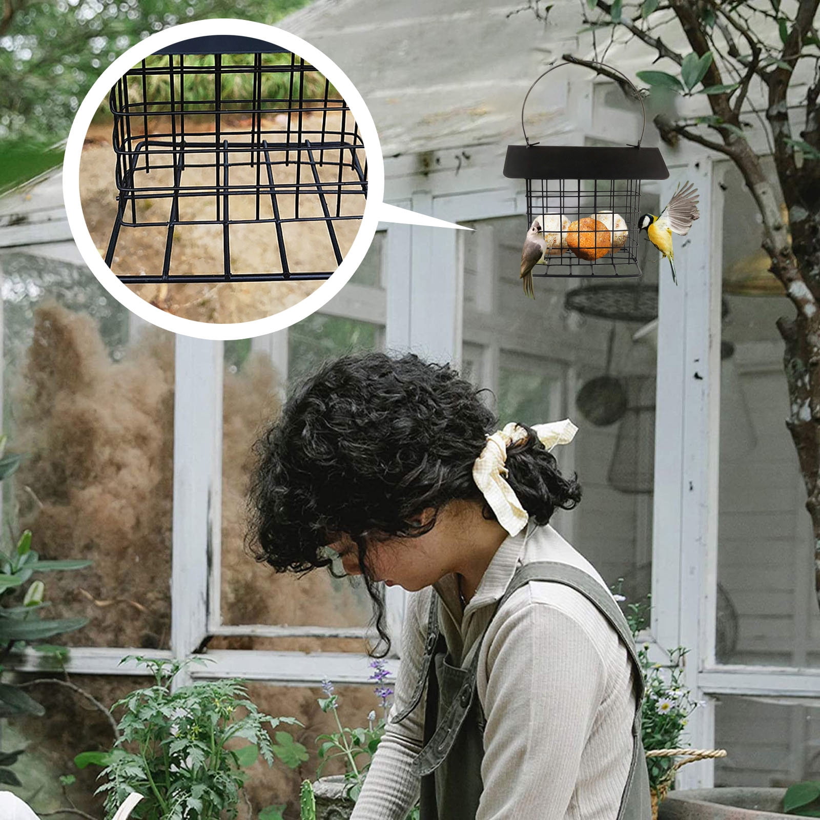 Chicken Wire for Eggs Standing Bath And Feeder Metal Roof Hanging Bird ...