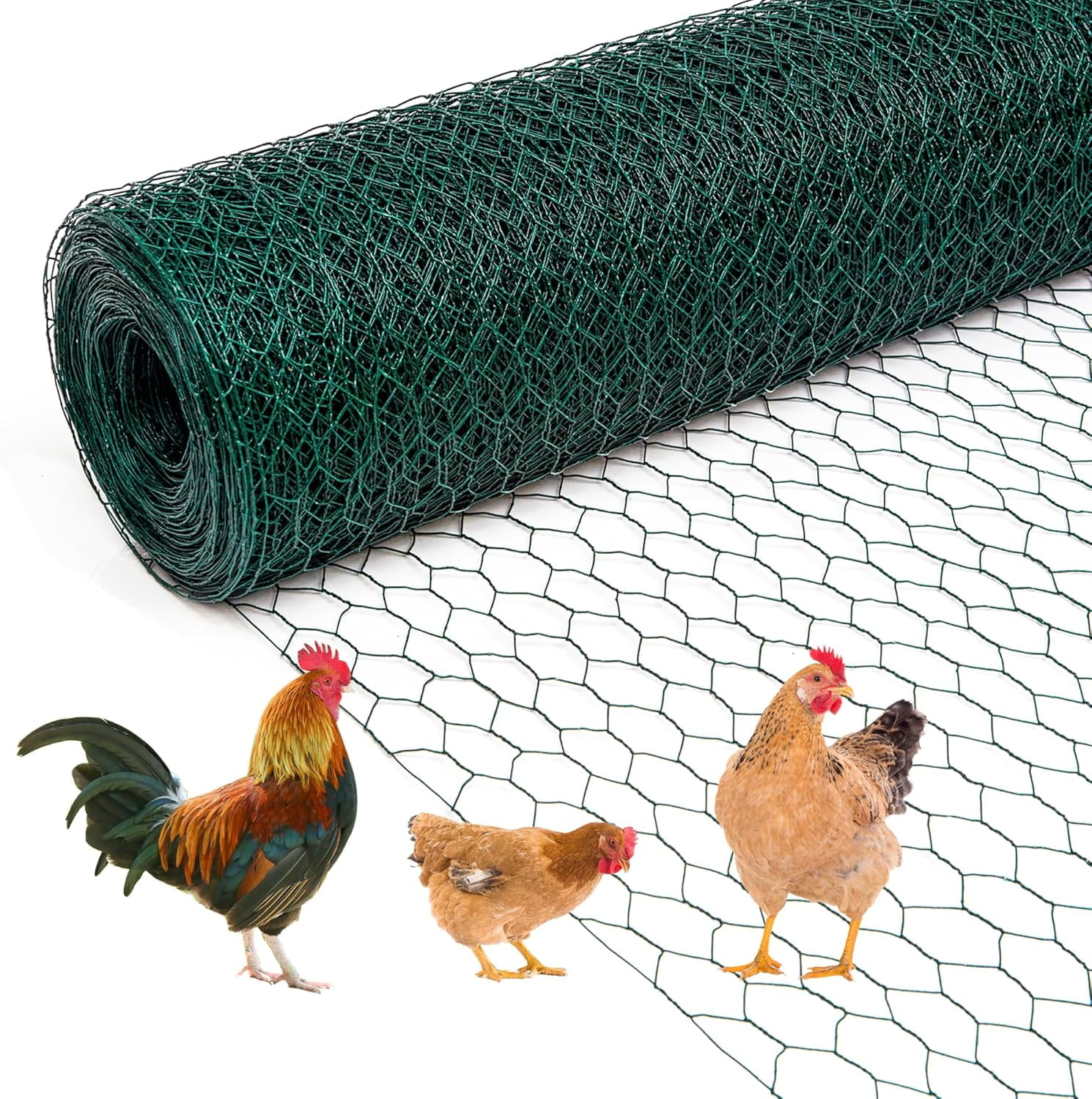 Chicken Wire Fencing Mesh 2 ft x 100 ft, Galvanized Hexagonal Floral ...