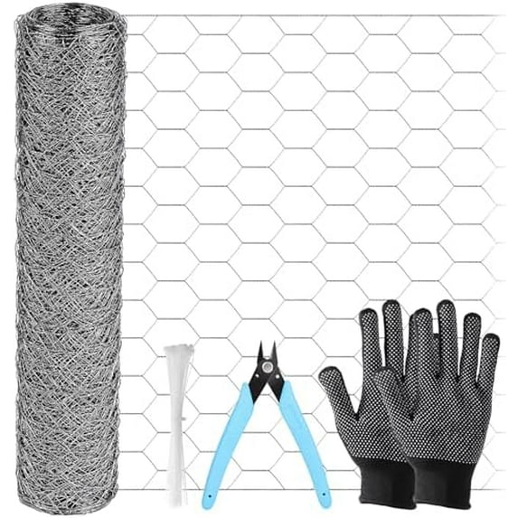 Chicken Wire Mesh 13.8 x 157 in, Rustproof Galvanized Iron Garden Fence ...