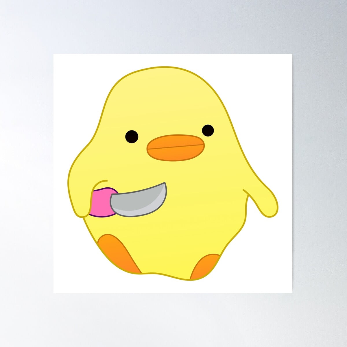 Chicken With A Knife Meme, Killer Chicken Meme Poster Wall Art, Modern ...