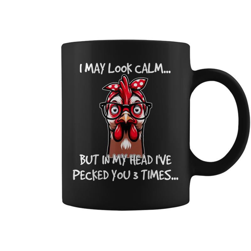 Chicken With Bandana Headband Glasses For Girls Coffee Mugs - Walmart.com