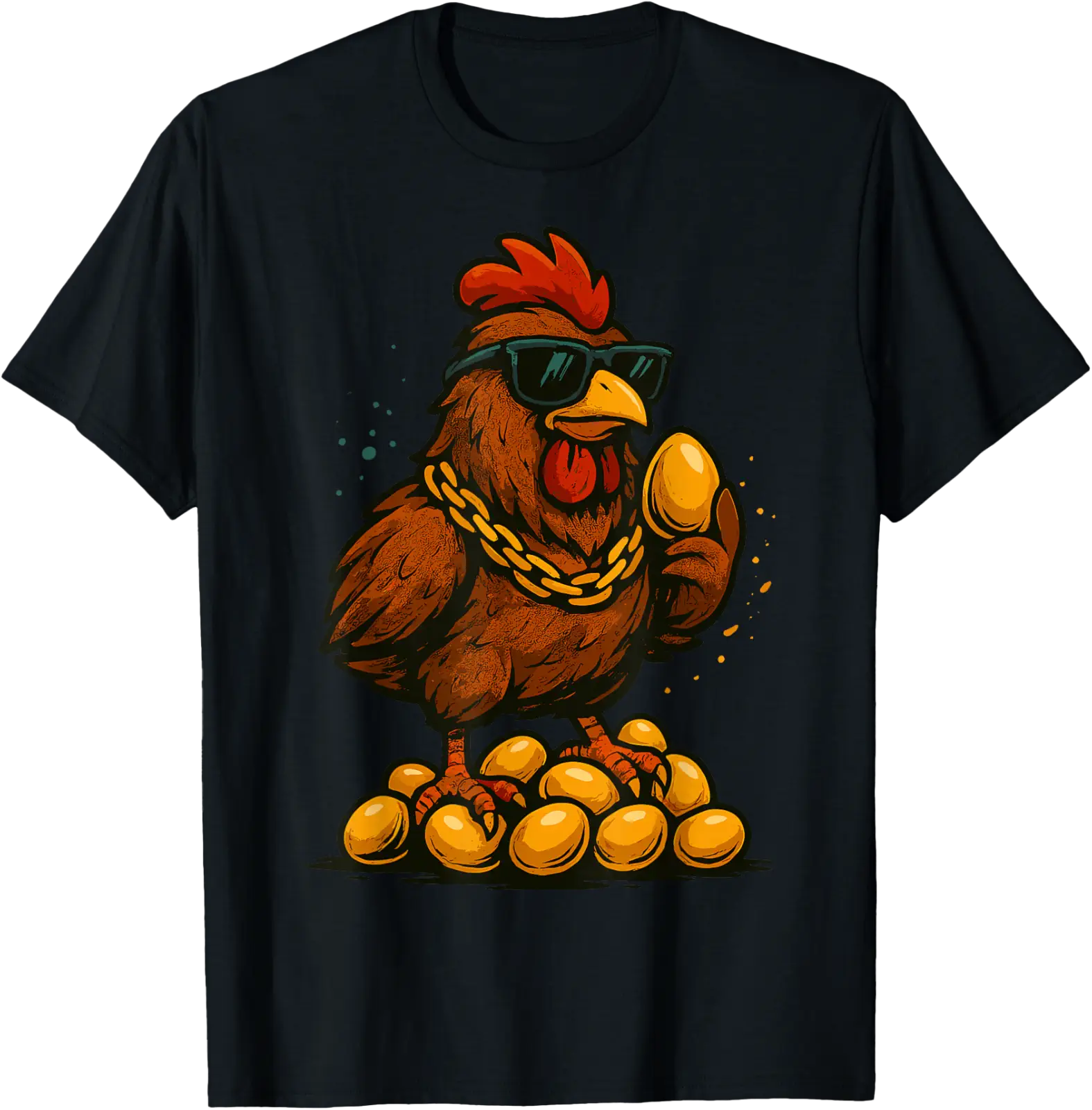 Chicken With Bling And Golden Egg Art T-Shirt All Size S-5XL - Walmart.com