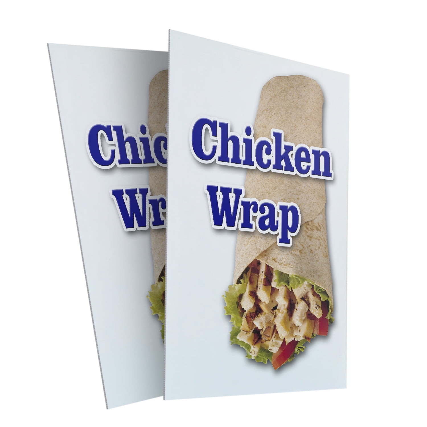 Chicken Wrap (2-PACK) 24" x 36" Plastic Signs | Sign Insert 4mm ...