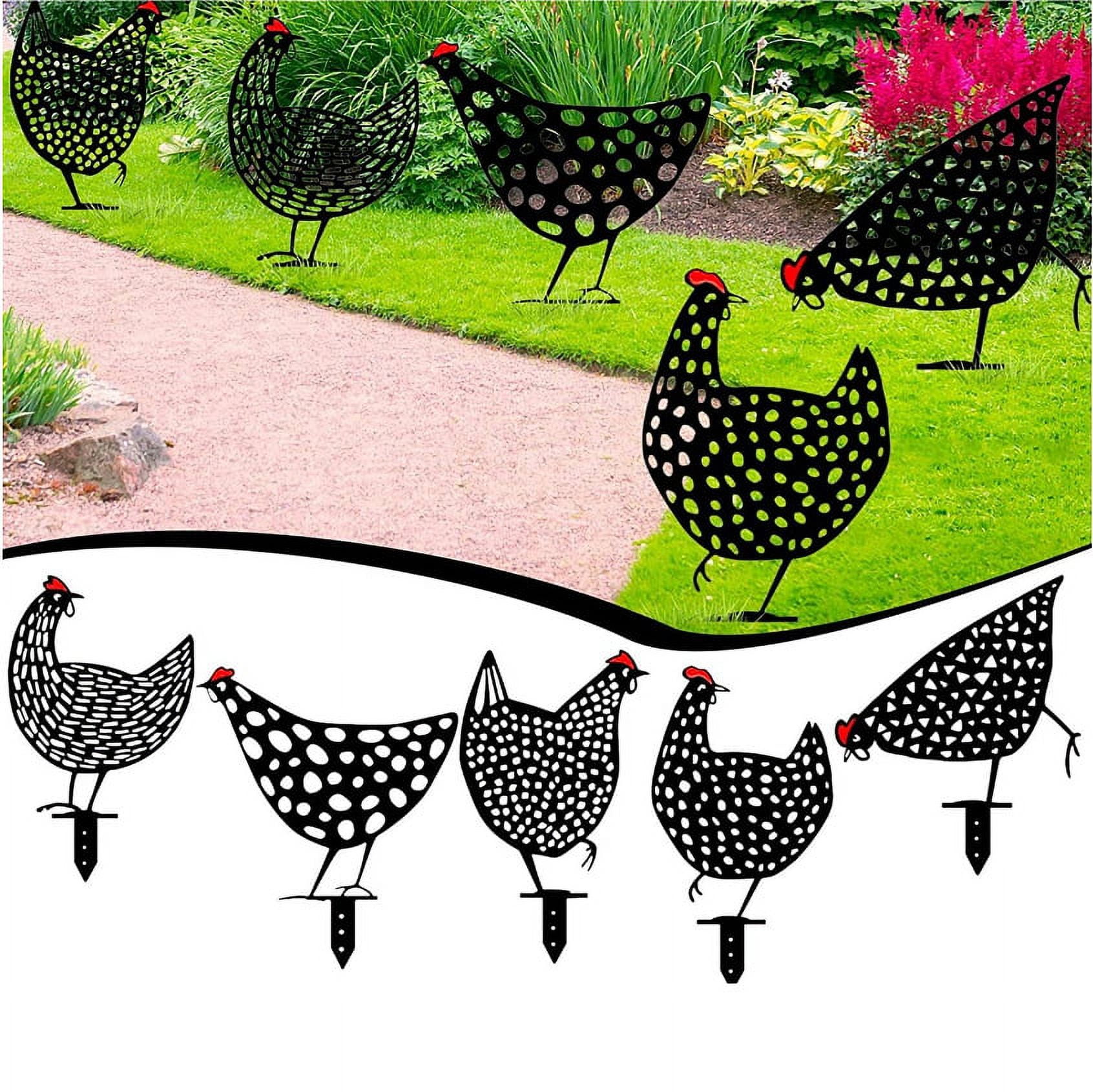 Chicken Yard Art Creative Garden Placement Rooster Simulation Small Ornaments Lawn Decoration ...