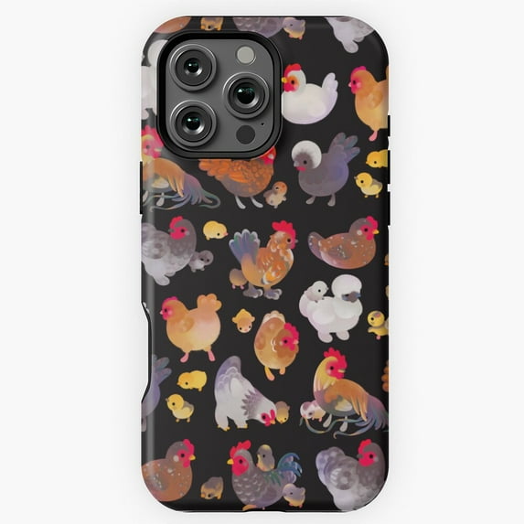 Chicken and Chick Cute Farm Animal Art iPhone Case 11 12 13 14 15 16 17 ...
