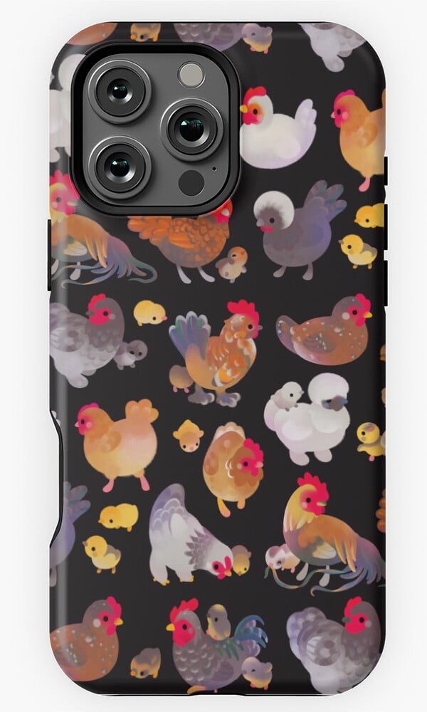 Chicken and Chick Dark Art Phone Case Compatible with iPhone 11 to 16 ...