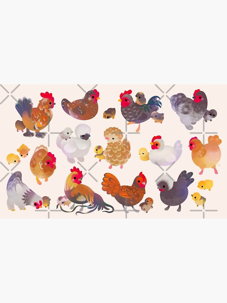 Chicken and Chick - pastel Canvas Poster Decor Landscape Office Room ...