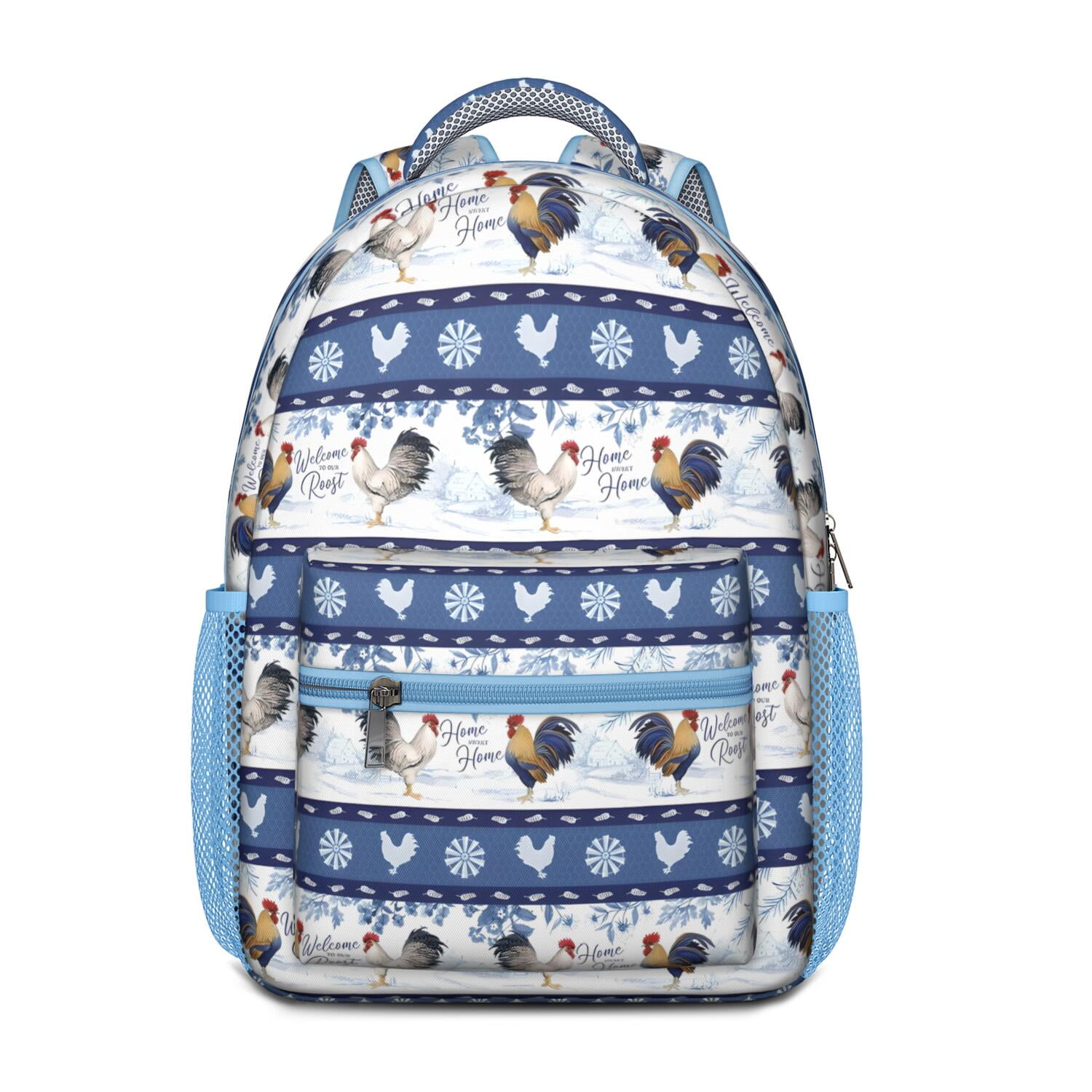Chicken and Clouds Watercolor Print Bookbag - Lightweight Waterproof ...