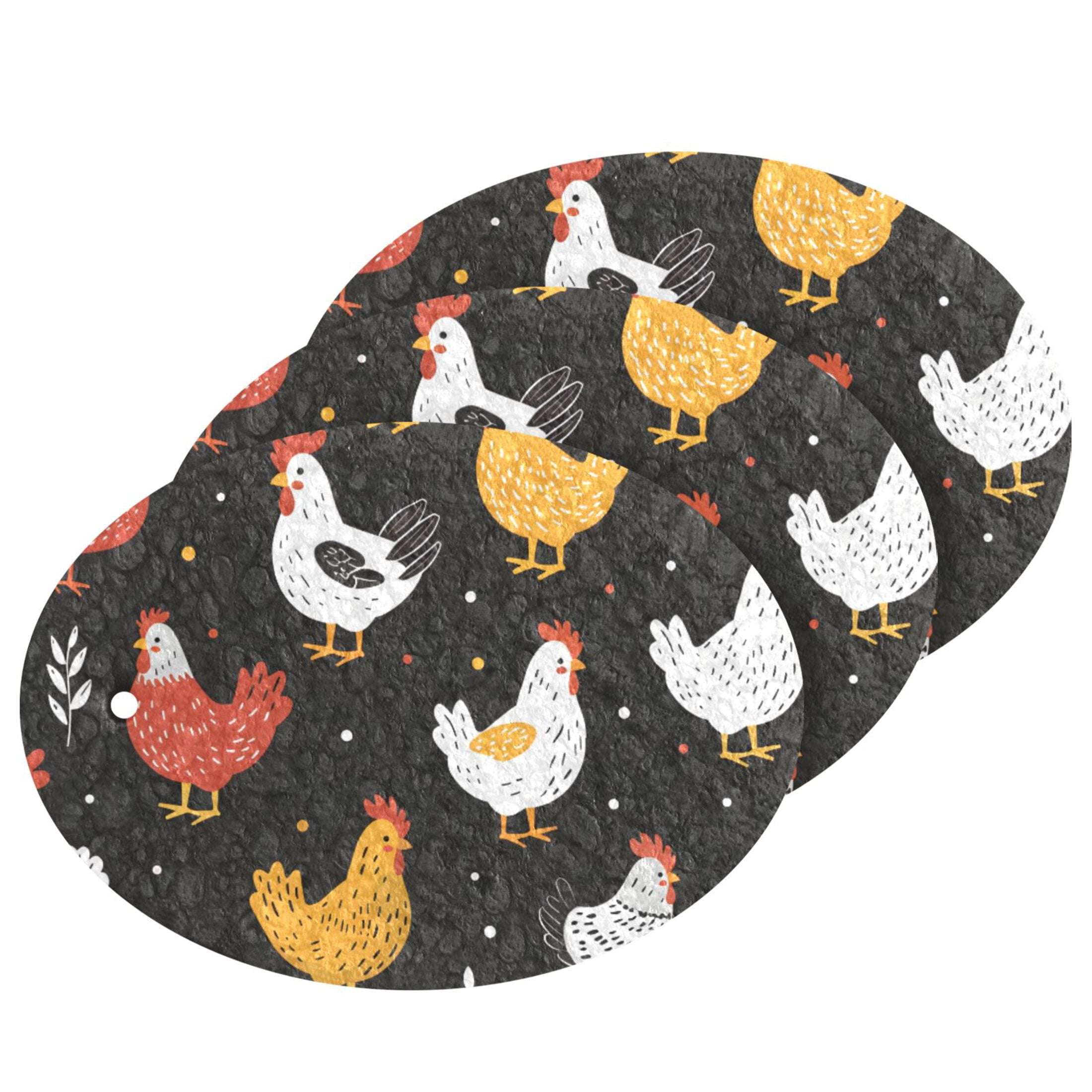 Chicken and Leaves 3 Pack Dish Sponges Bulk Natural Sponges Compressed ...