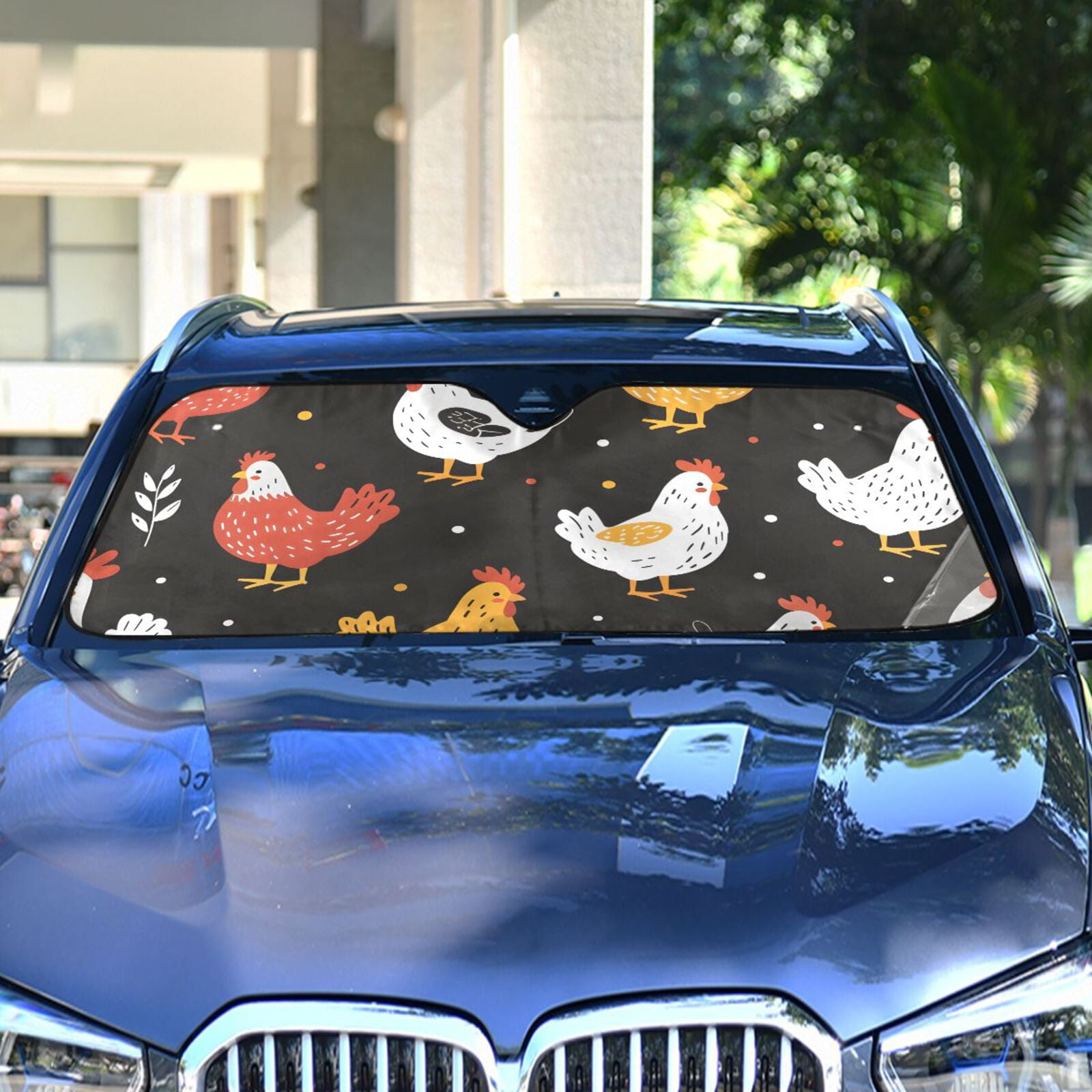 Chicken and Leaves Automotive Front Car Windshield Sun Shade Reflector ...