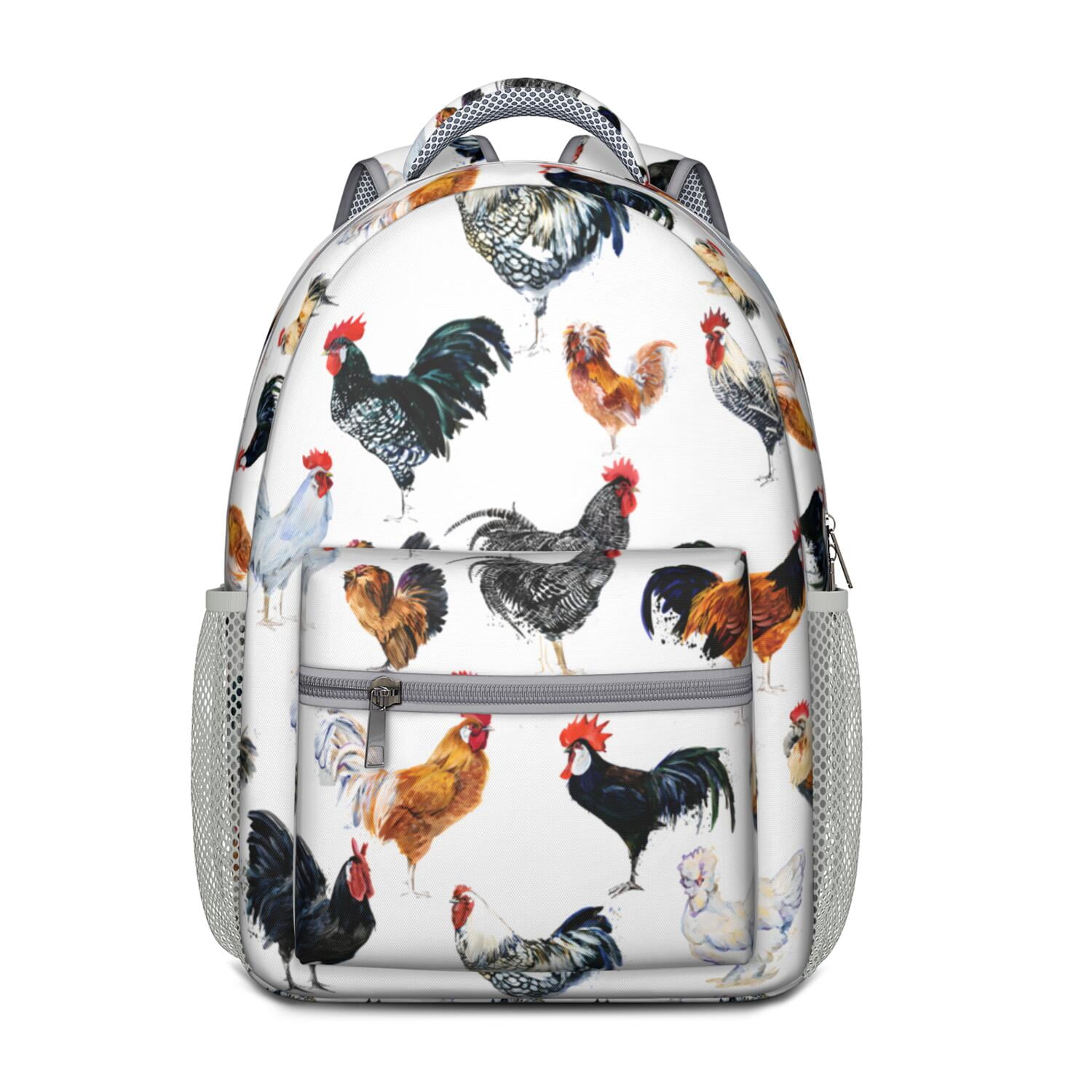 Chicken and Moon Country Art Backpack – Cute Farm Animal and Night Sky ...