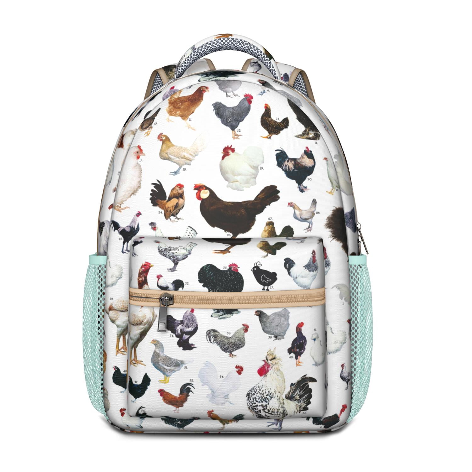 Chicken and Moon Country Art Backpack – Cute Farm Animal and Night Sky ...