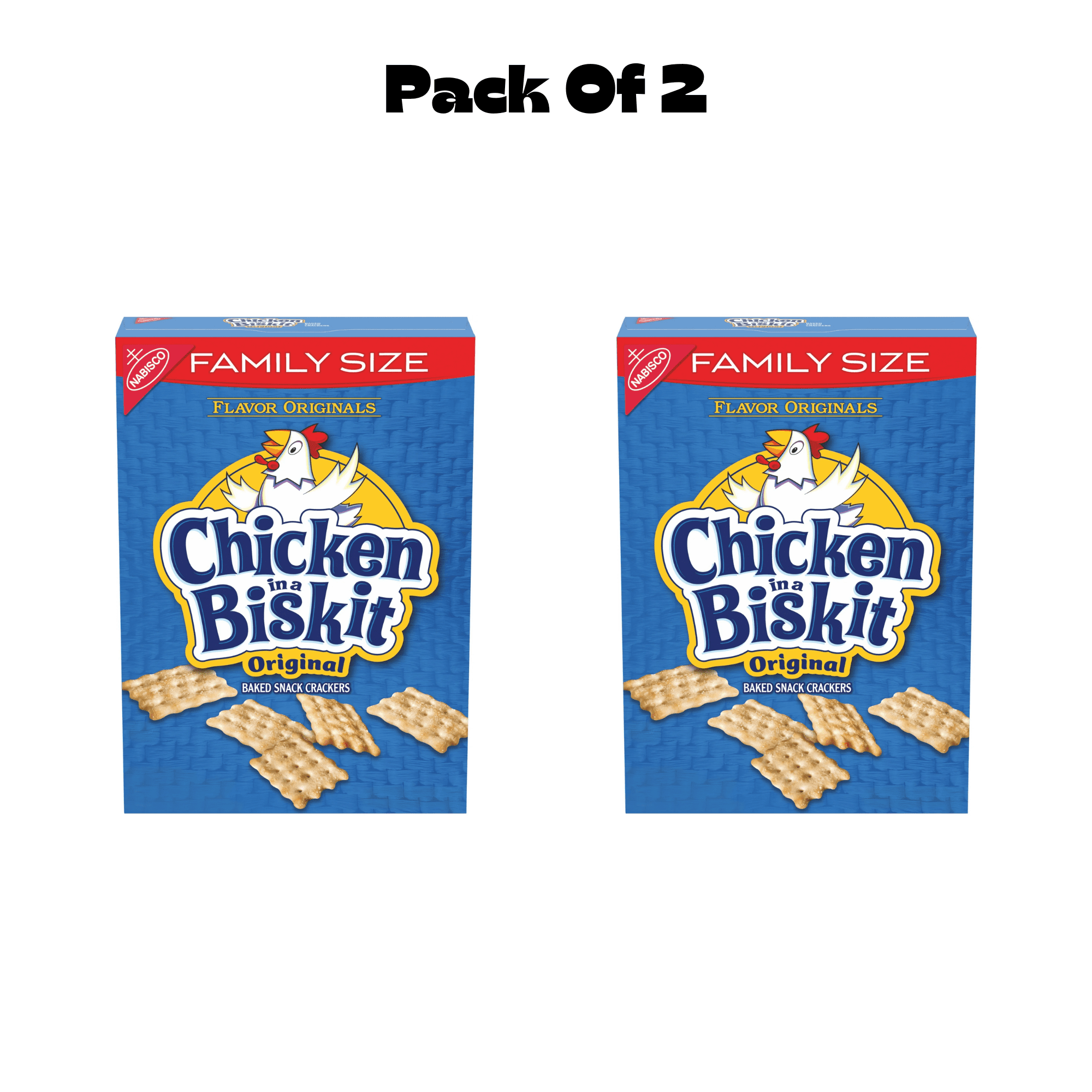 Chicken in a Biskit Original Baked Snack Crackers, Family Size, 12 oz ...