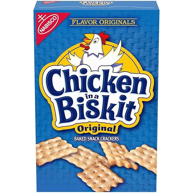 Chicken in a Biskit Original Baked Snack Crackers, Lunch Snacks, 7.5 oz ...