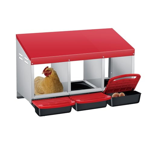 Chicken nesting box made of galvanized steel with pull-out egg tray ...