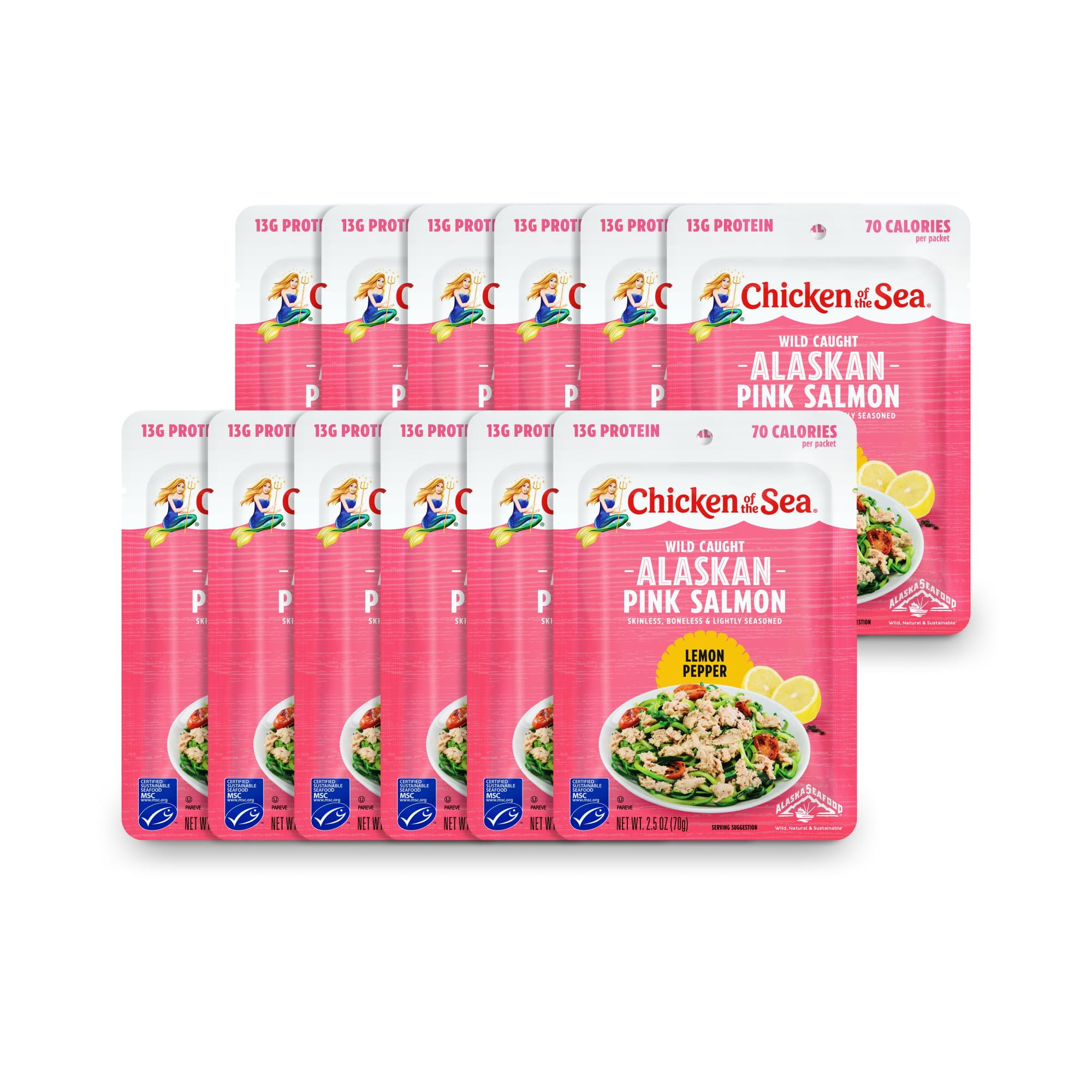 Chicken of the Sea Alaskan Pink BSL1 Salmon, 2.5 Ounce Packets (Box of ...