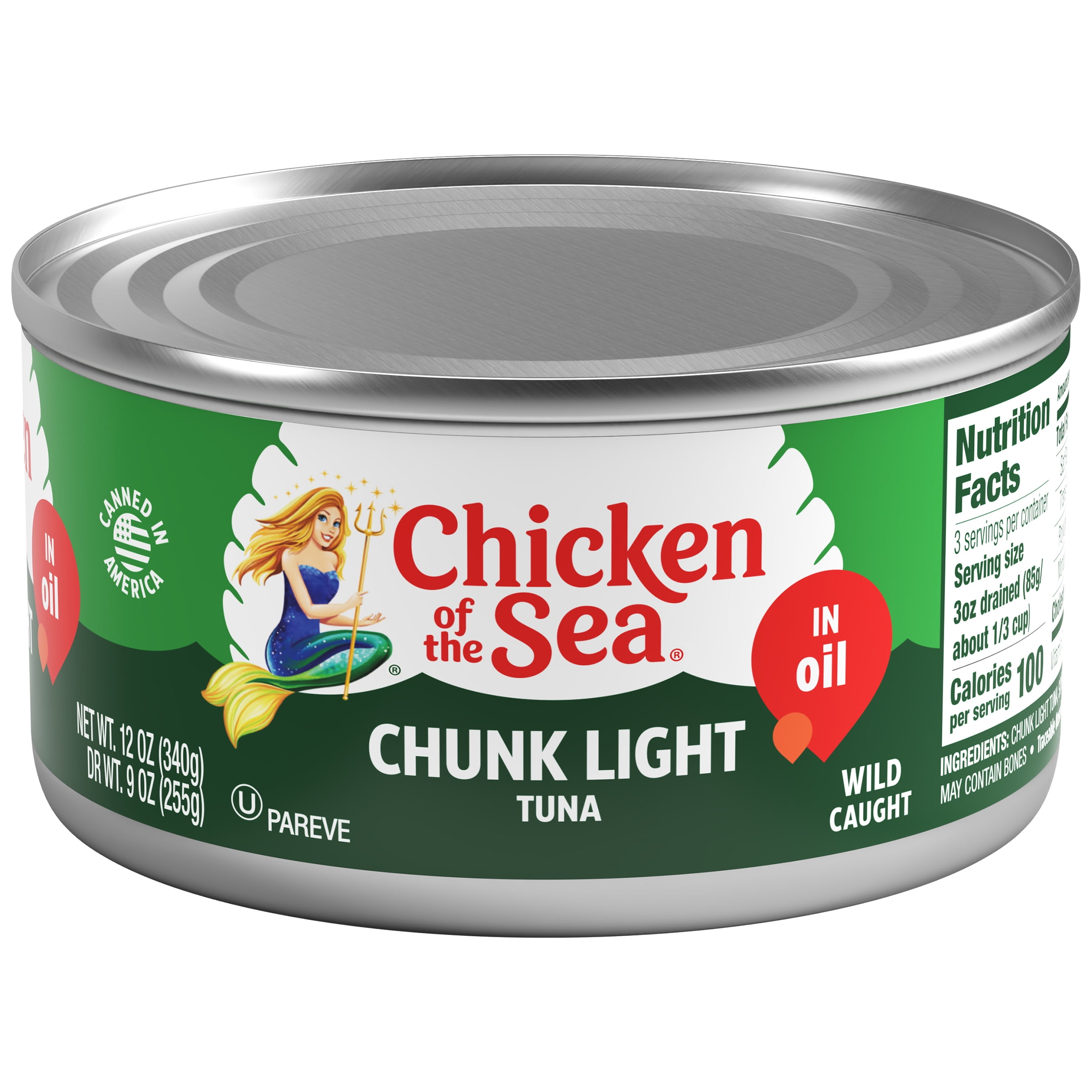 Chicken of the Sea Chunk Light Tuna in Oil 12 oz - Walmart.com