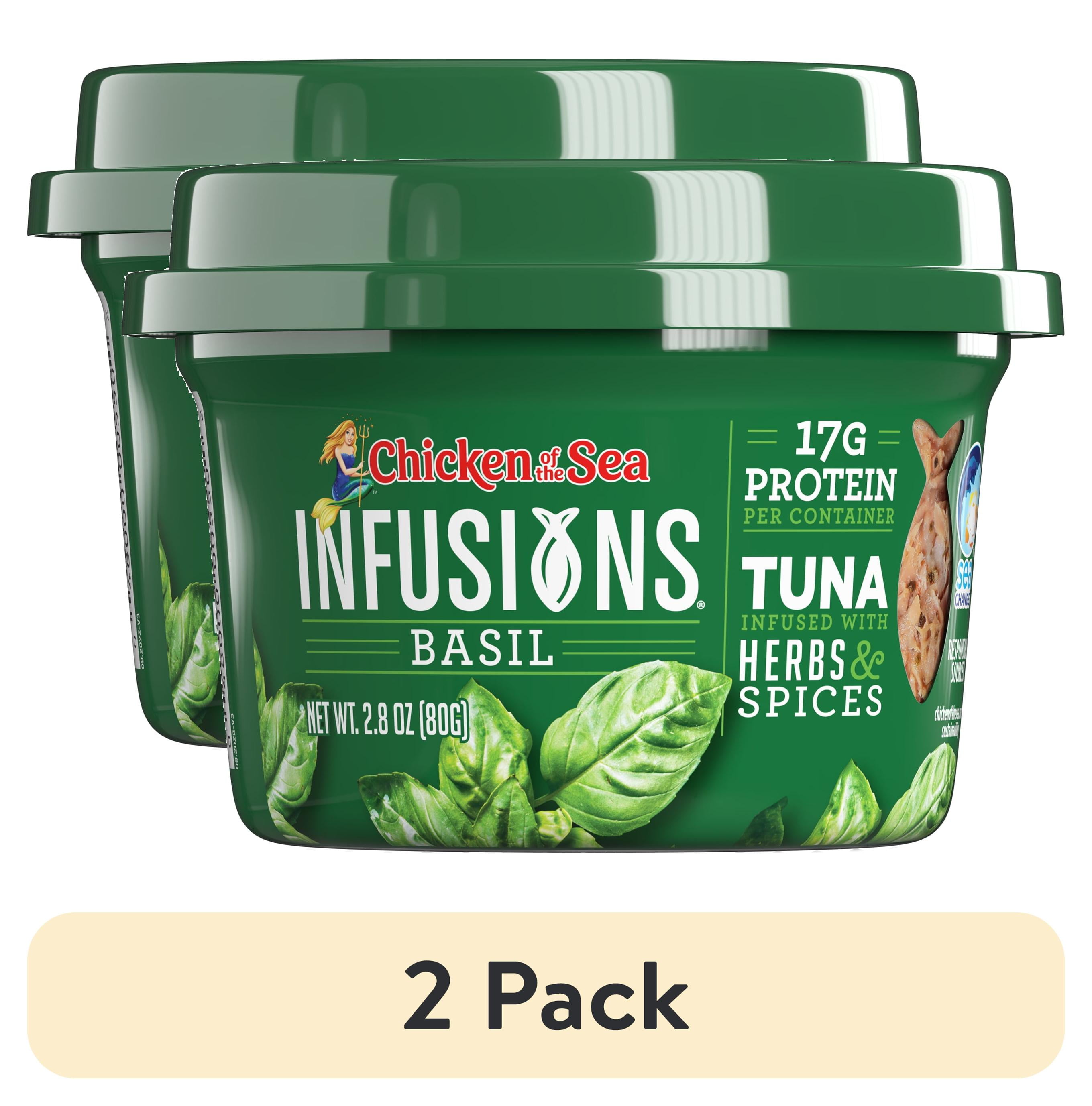 (2 pack) Chicken of the Sea Infusions Basil Tuna 2.8 oz Cup - Walmart.com