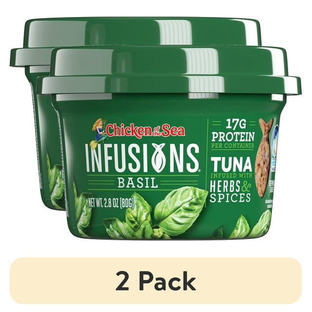 (2 pack) Chicken of the Sea Infusions Basil Tuna 2.8 oz Cup - Walmart.com